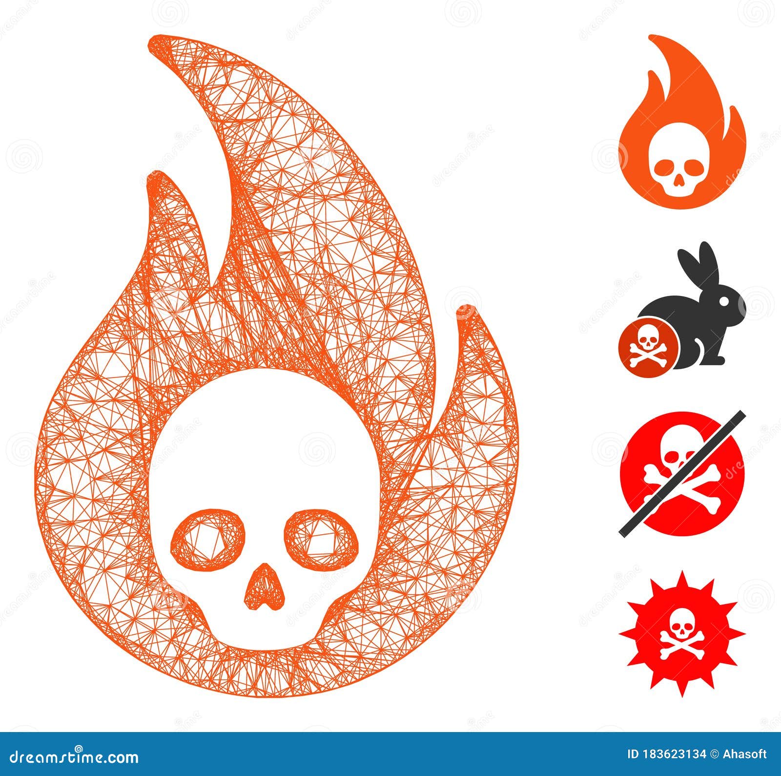 Hellfire Web Vector Mesh Illustration Stock Illustration - Illustration ...