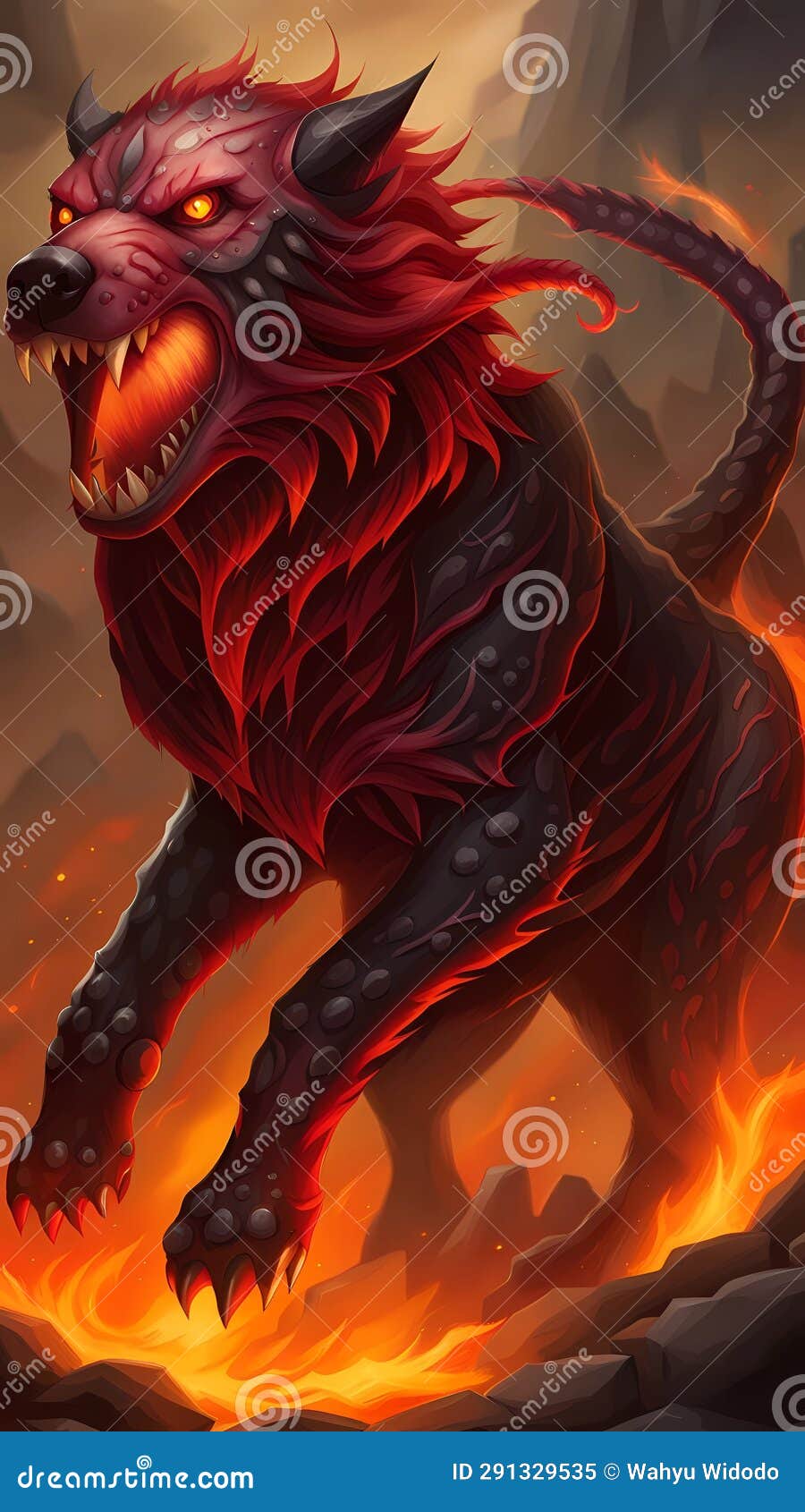 Hellhound Cartoon Character Design Illustration Ai Generated Stock ...