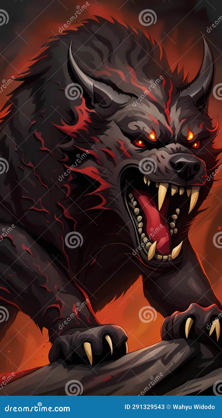 Hellhound Cartoon Character Design Illustration Ai Generated Royalty ...