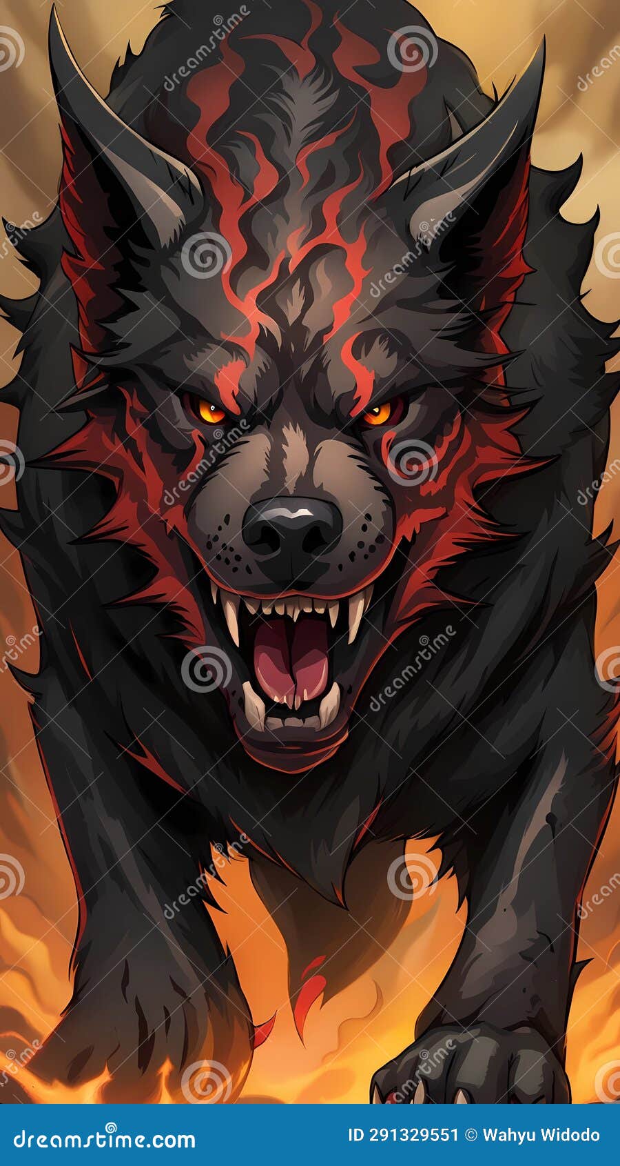 Hellhound Cartoon Character Design Illustration Ai Generated Stock ...