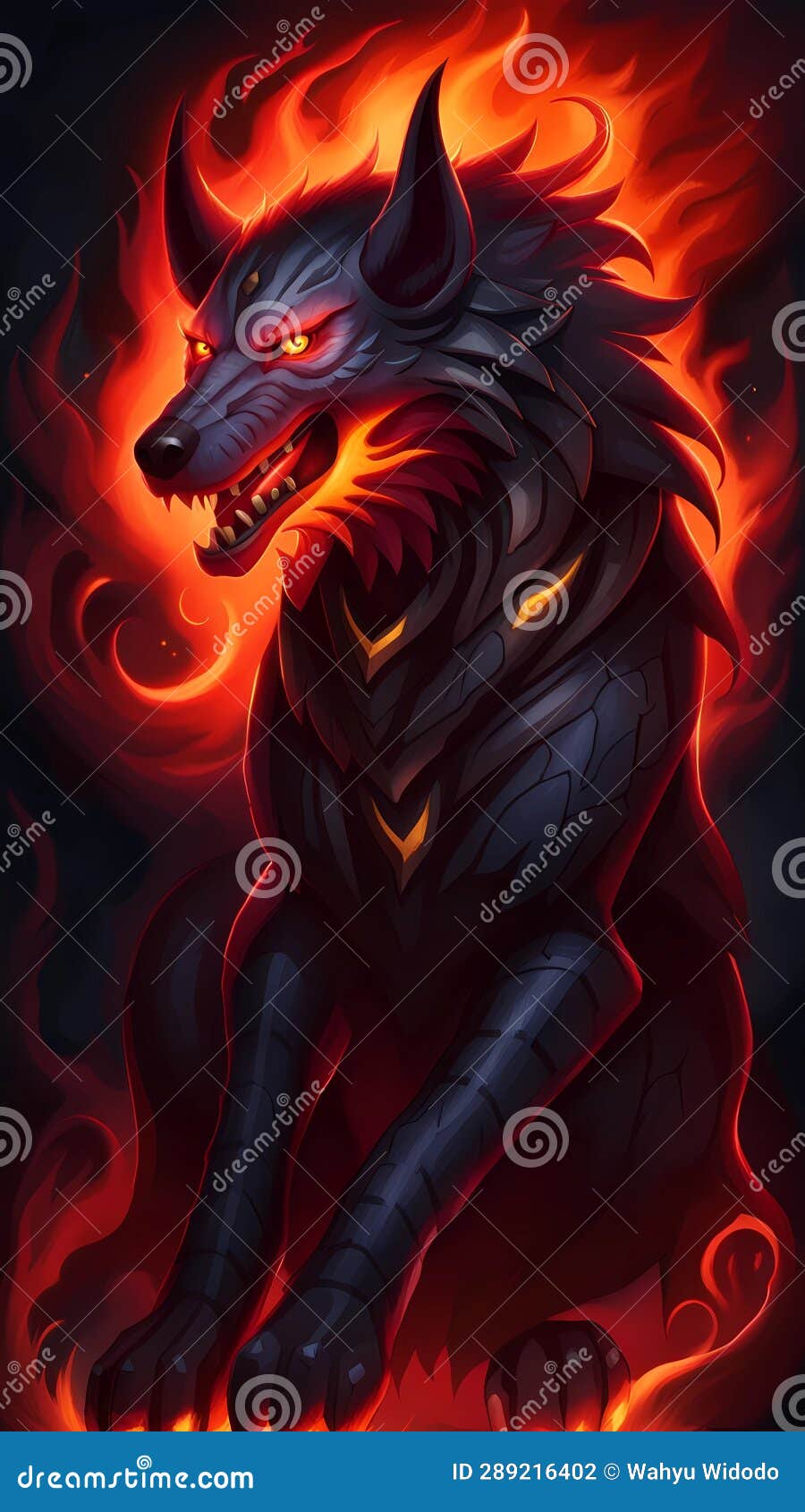Hellhound 3d Cartoon Character Illustration Ai Generated Stock ...