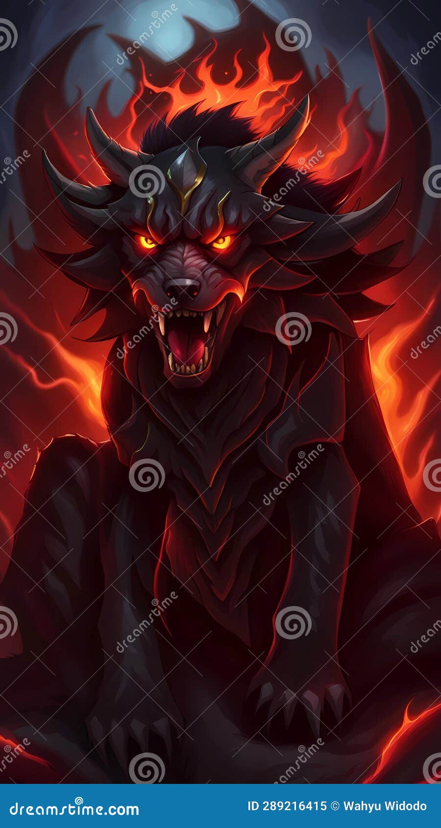 Hellhound 3d Cartoon Character Illustration Ai Generated Stock ...