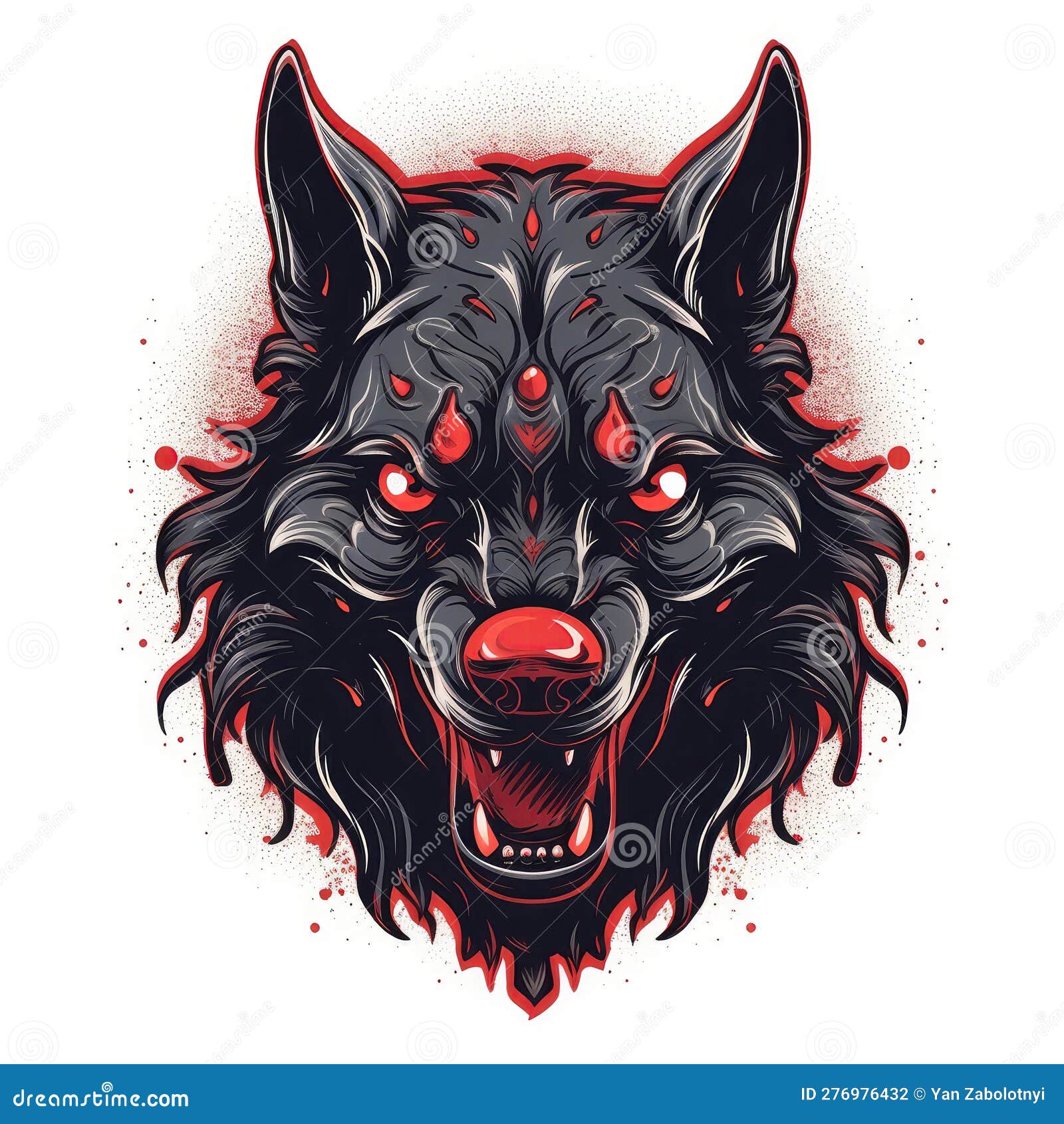 Hellhound on White Background Logo. Generative AI Stock Illustration ...