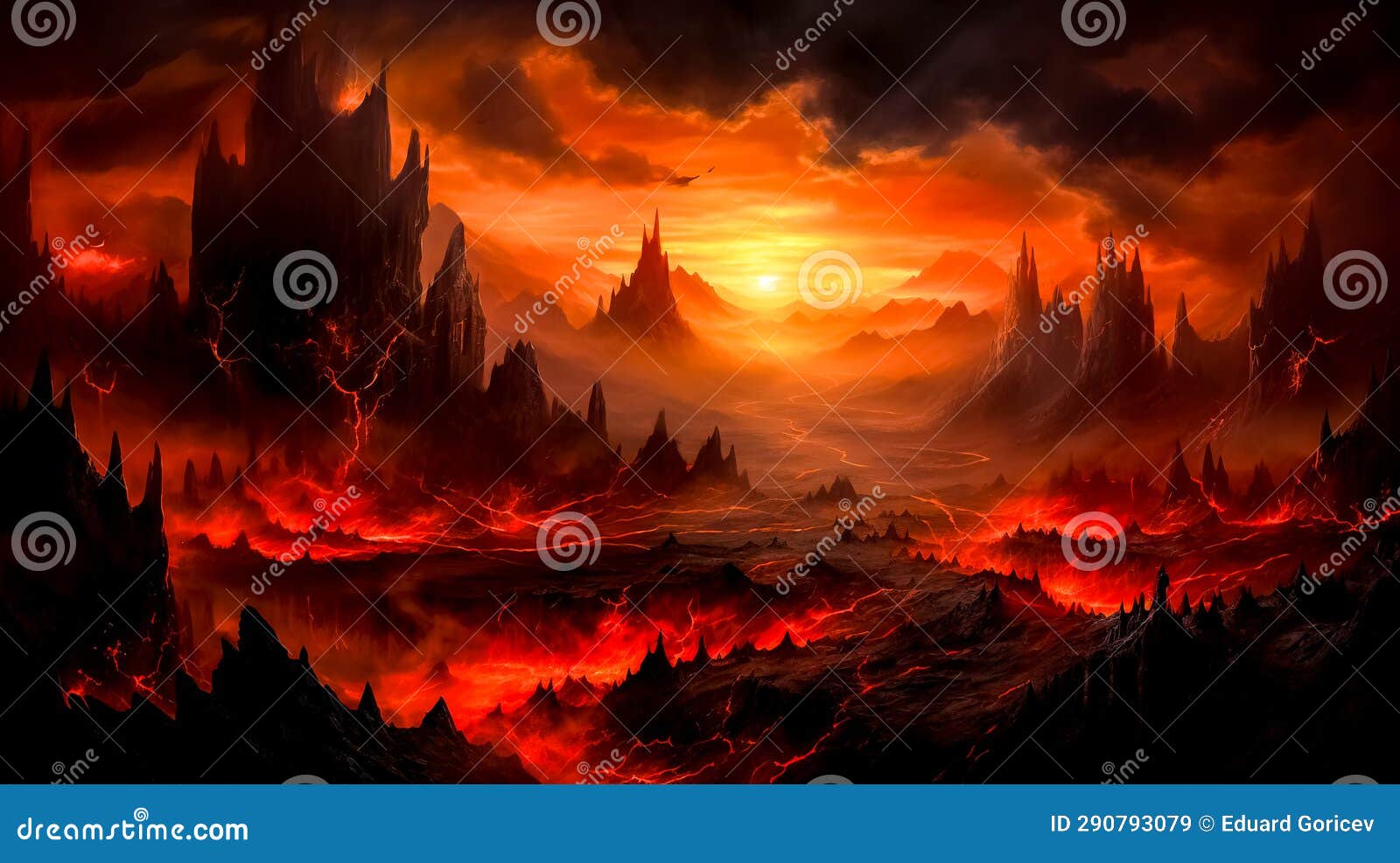 Red Hellish Heat of Flame Will Burn in Hell Stock Illustration ...