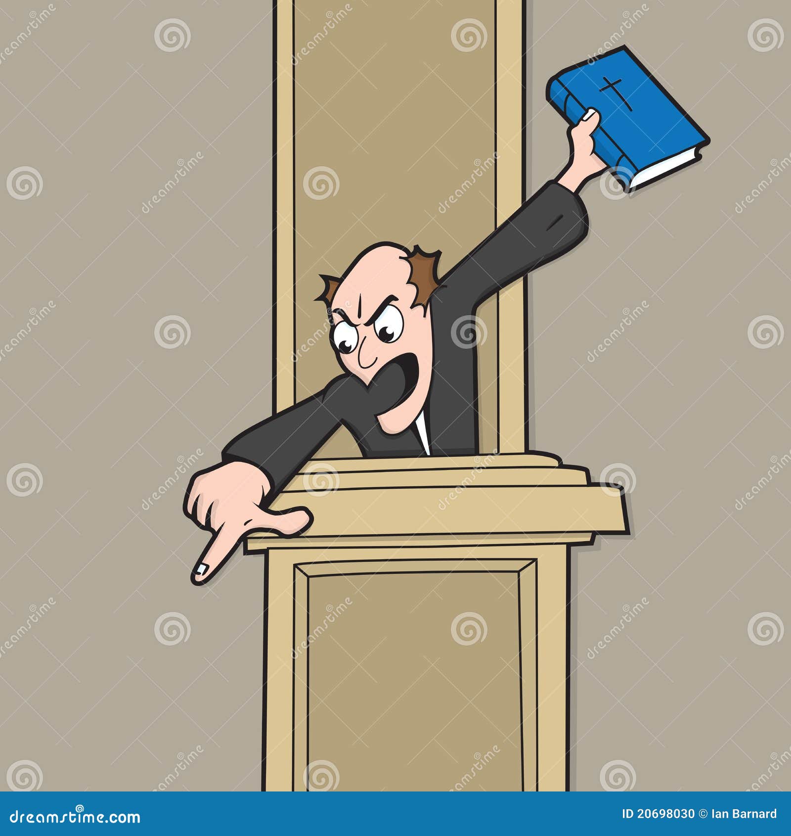 Helllfire And Brimstone Preacher Vector Illustration | CartoonDealer ...