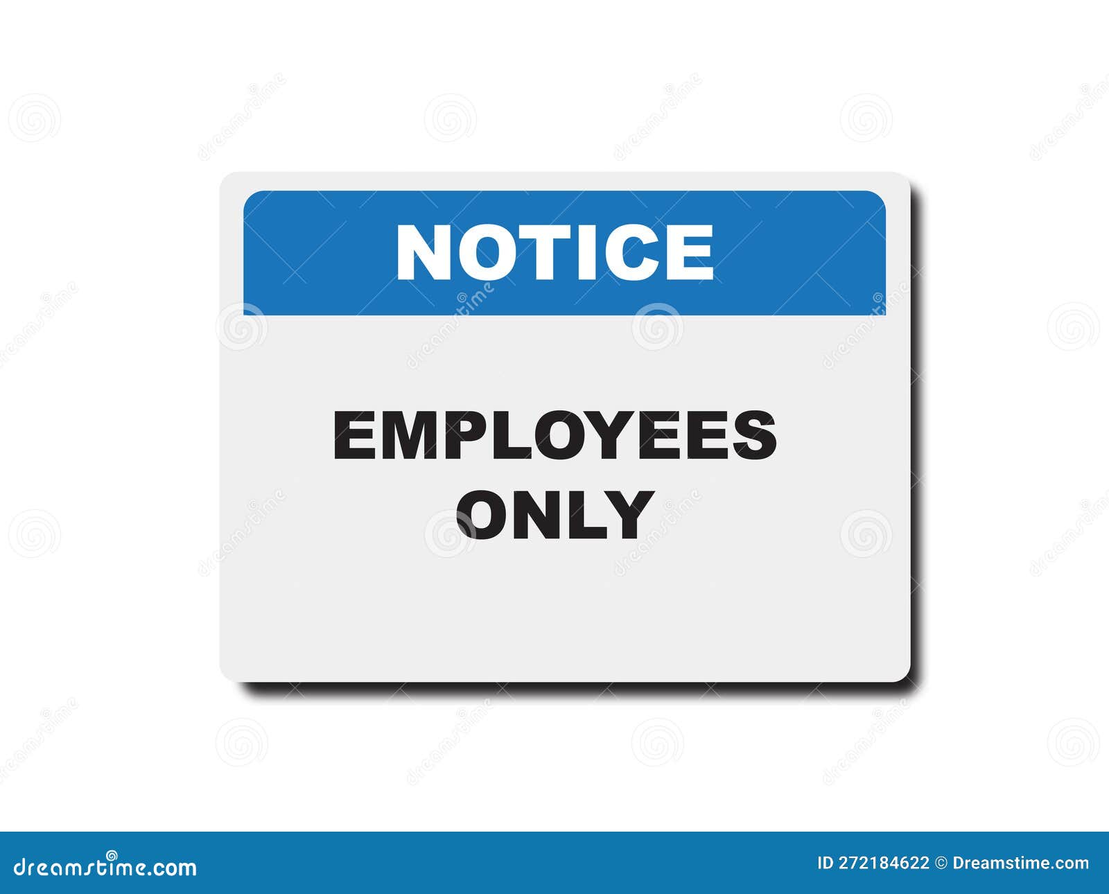 Notice Employees only Sticker on White Stock Photo - Image of dangerous ...