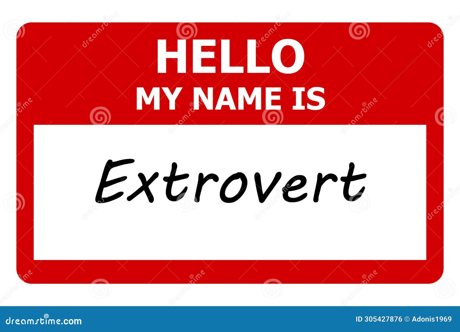 Hello My Name is Extrovert Tag on White Stock Illustration ...