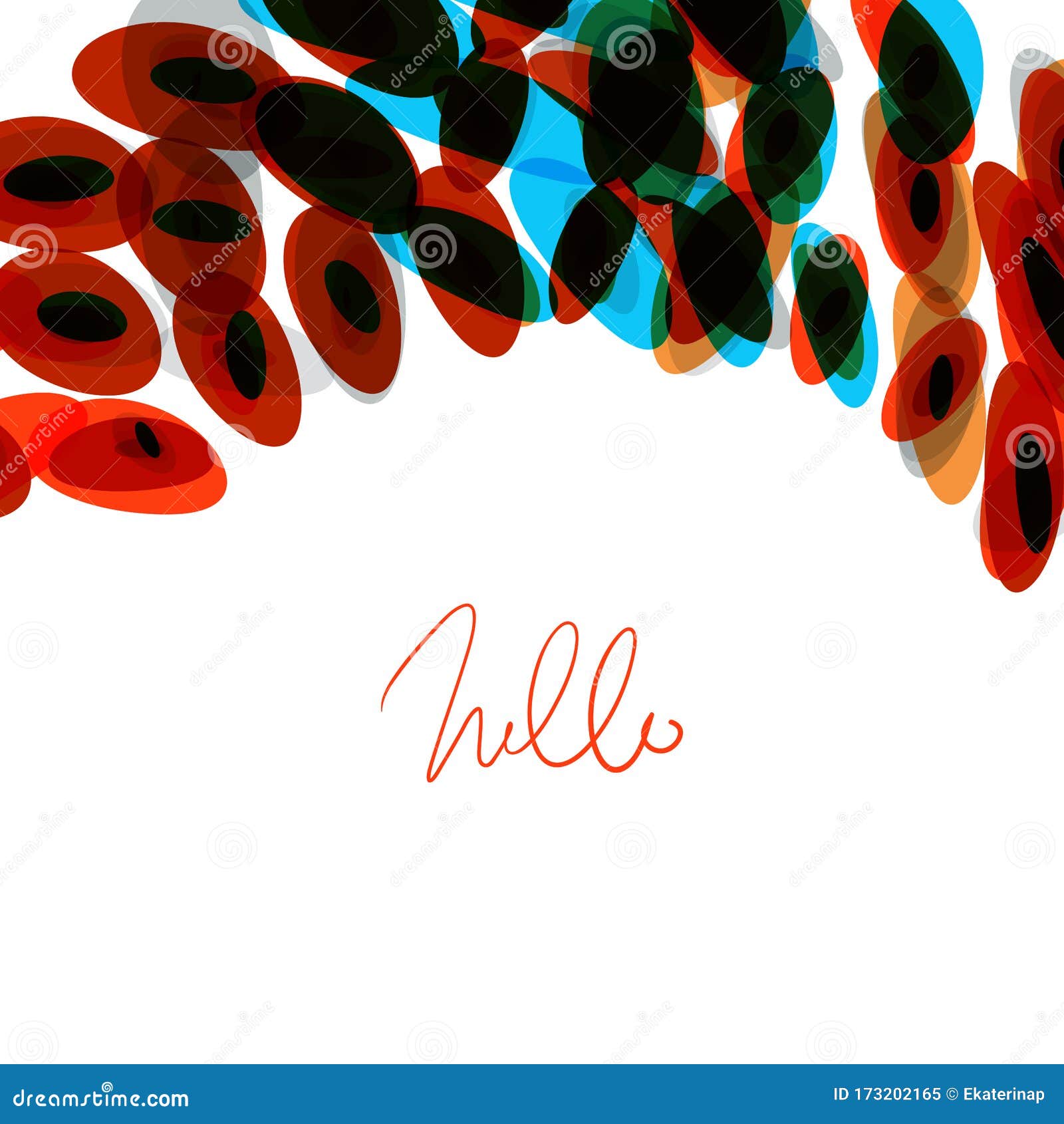 Hello, Abstract Composition Isolated on White. Simple Background ...