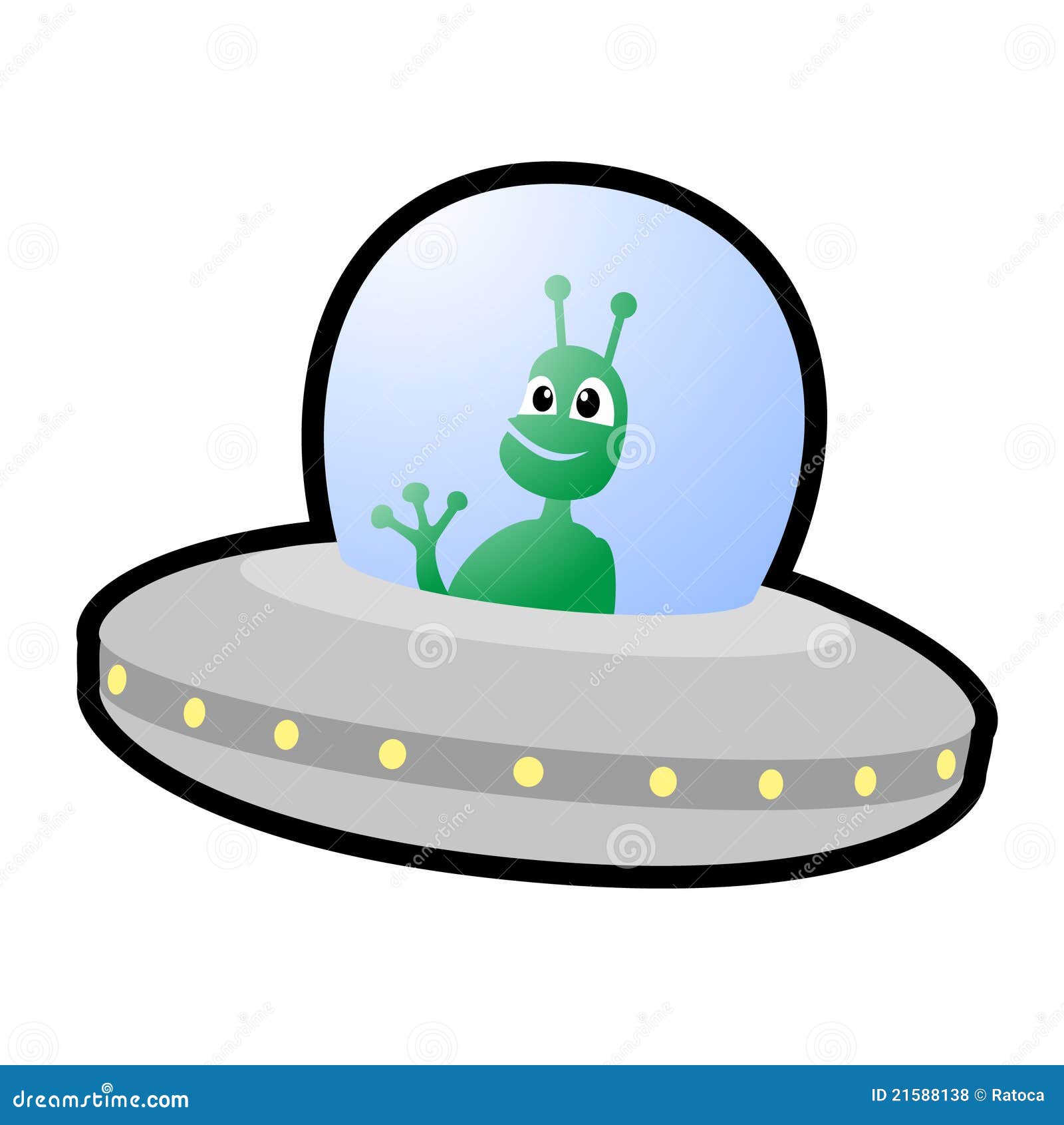 Hello alien stock vector. Illustration of happy, cartoon - 21588138