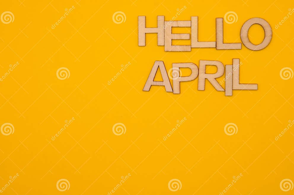 Hello april background stock illustration. Illustration of text - 358822618