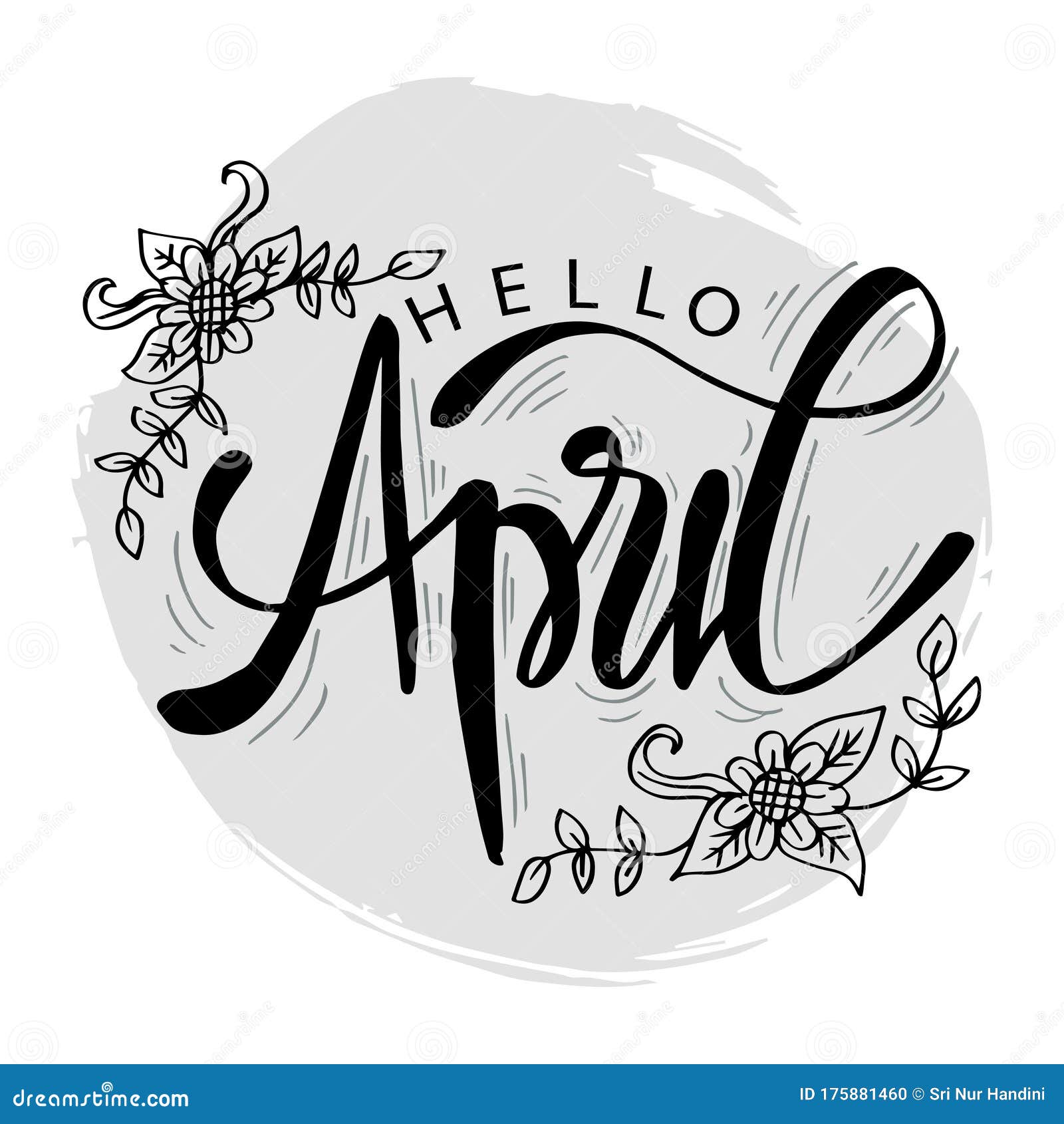 Hello April greeting card. stock illustration. Illustration of type ...