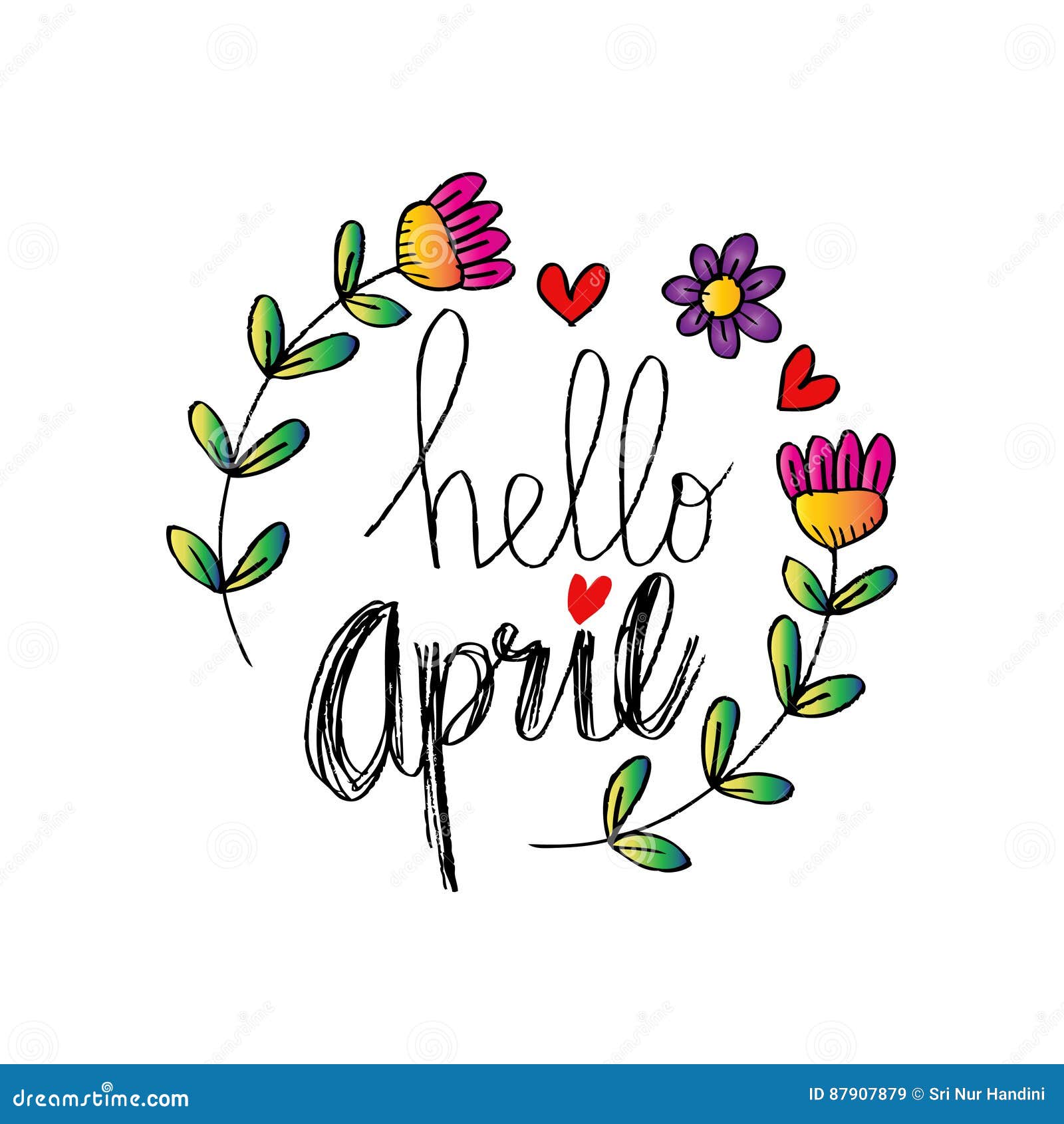 Hello april stock illustration. Illustration of natural - 87907879