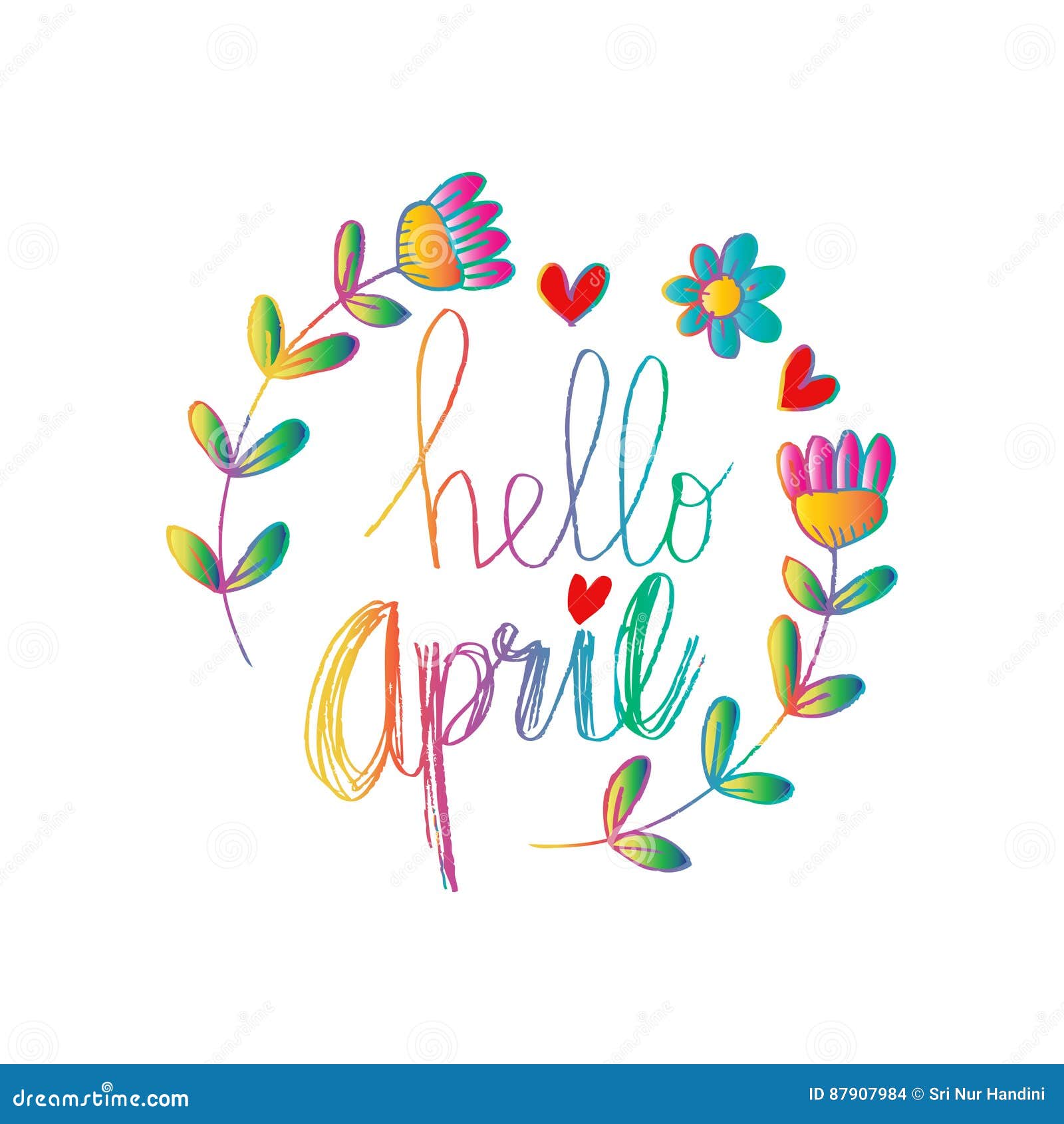 Hello april stock illustration. Illustration of leaf - 87907984