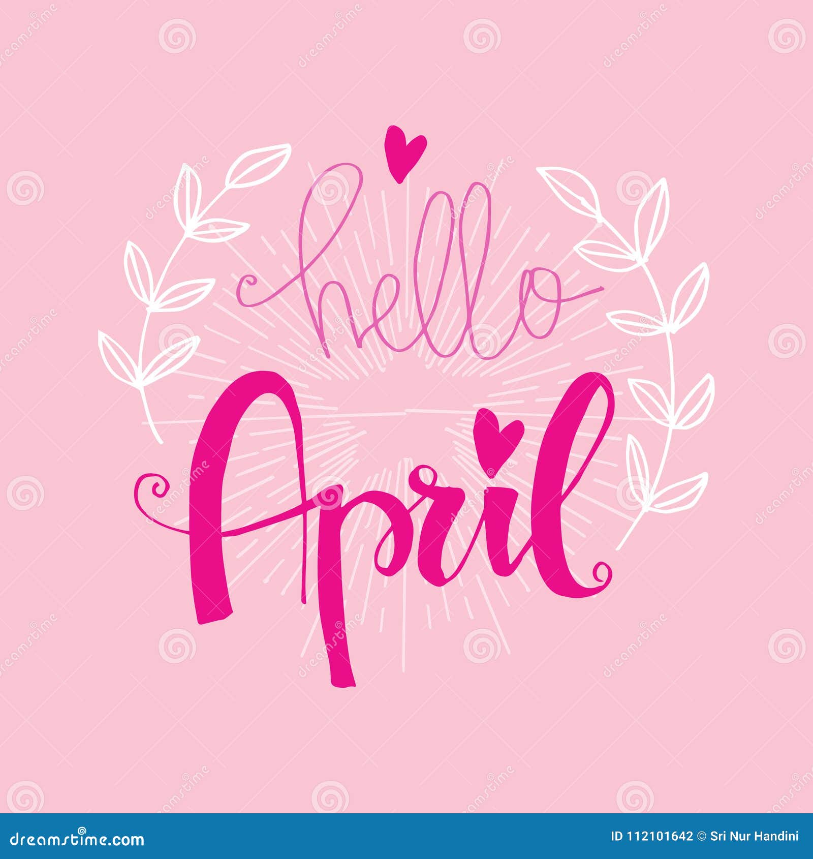 Hello April stock illustration. Illustration of floral - 112101642