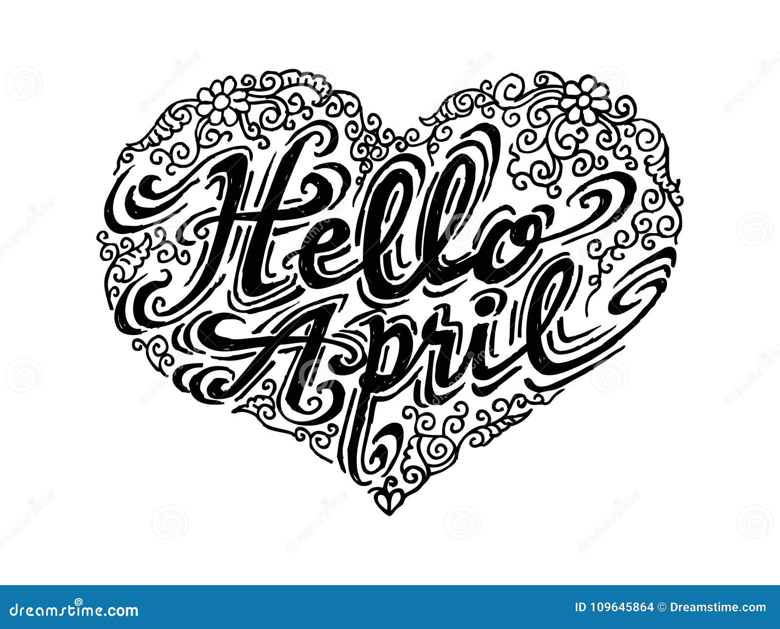 Hello April stock illustration. Illustration of icon - 109645864