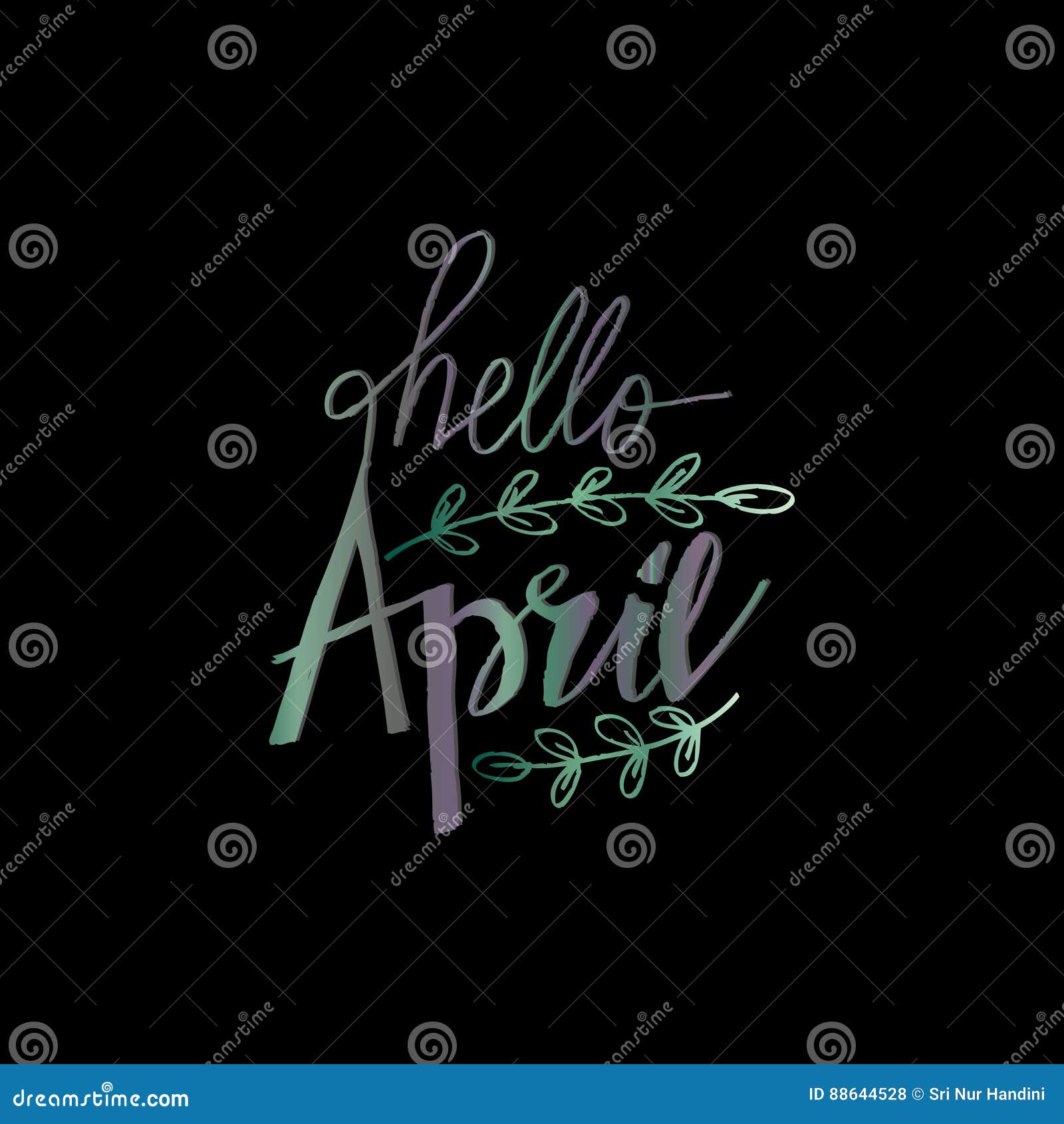 Hello April Hand Lettering Inscription. Stock Illustration ...
