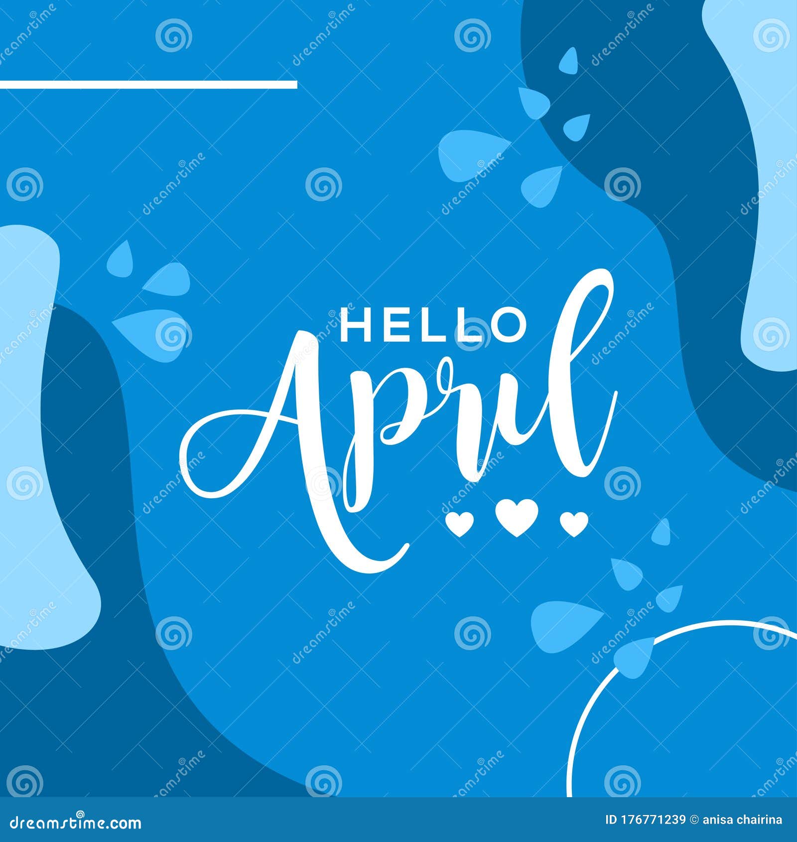 Hello April Vector Design for Banner or Background Stock Vector ...