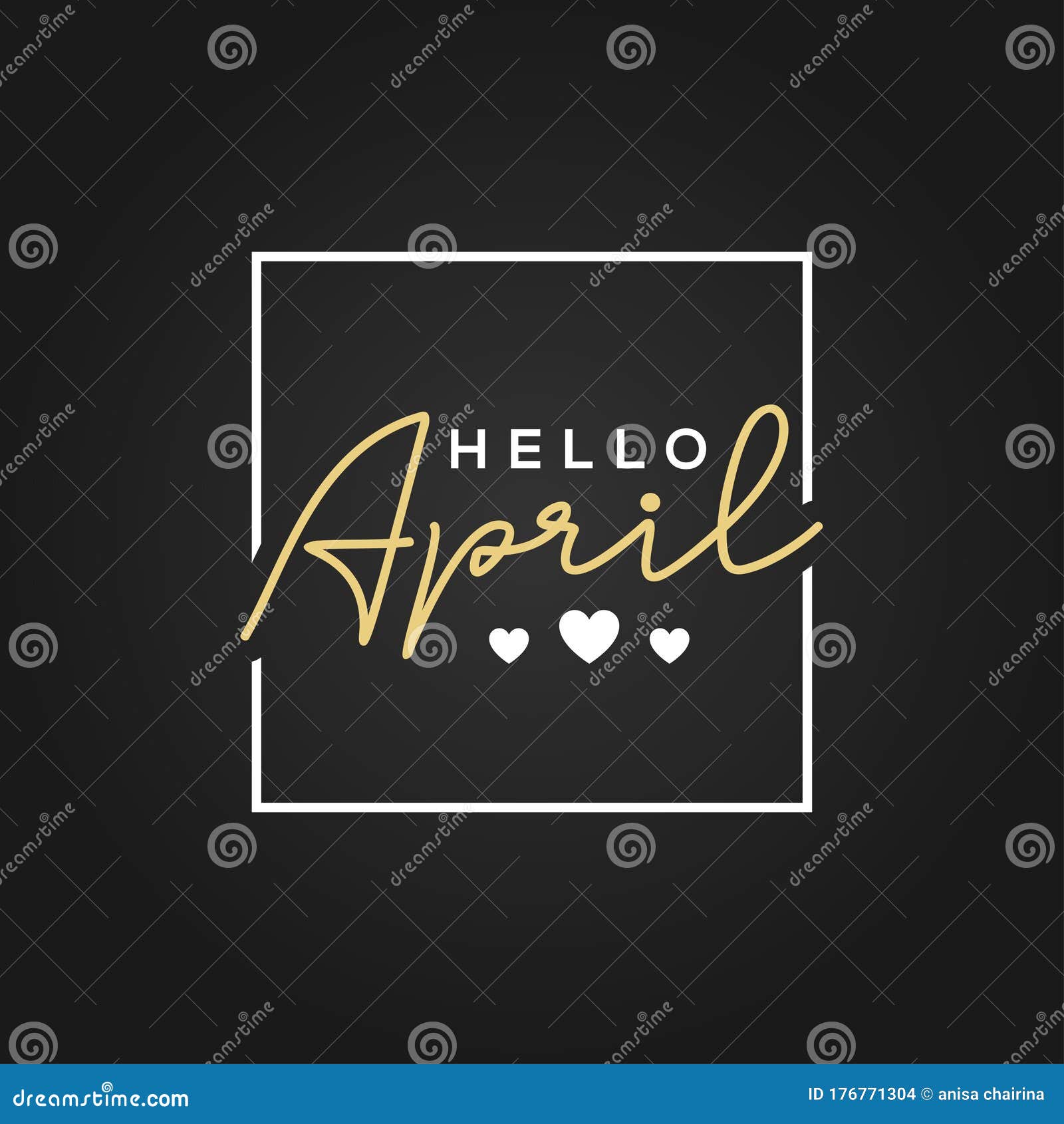 Hello April Vector Design for Banner or Background Stock Vector ...