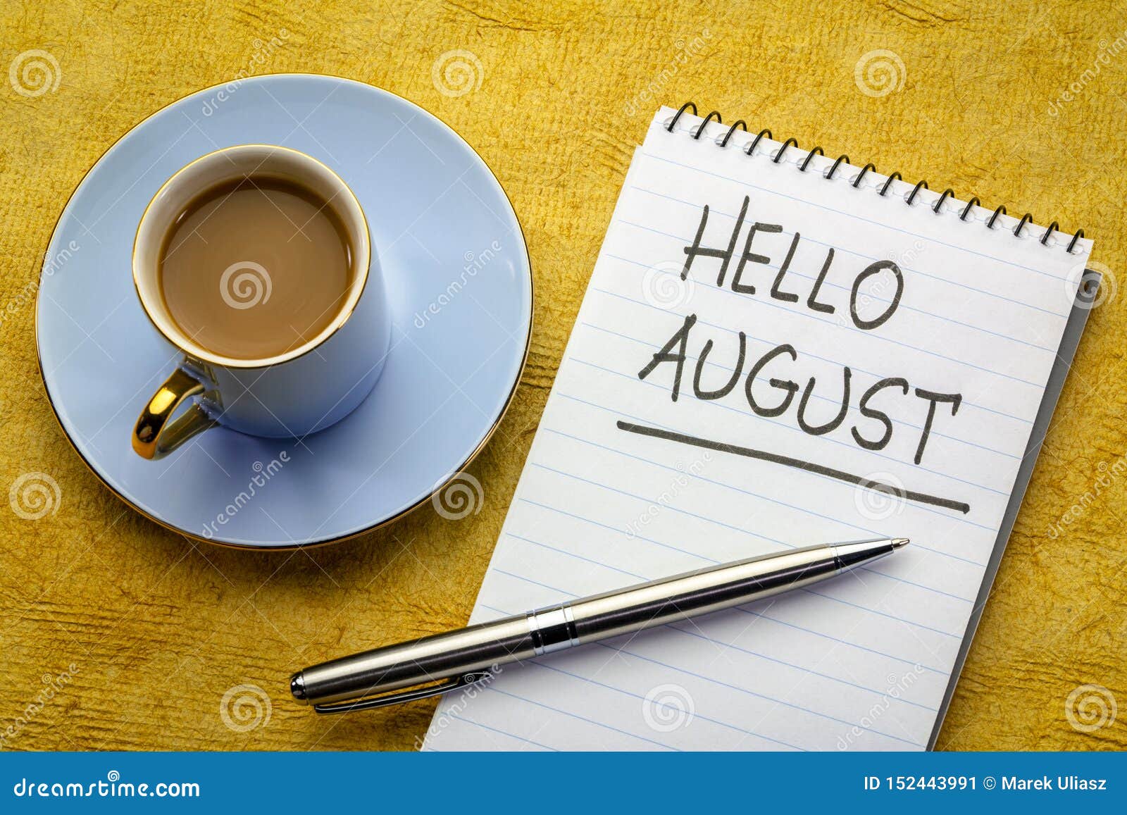 Hello August handwriting stock image. Image of coffee - 152443991