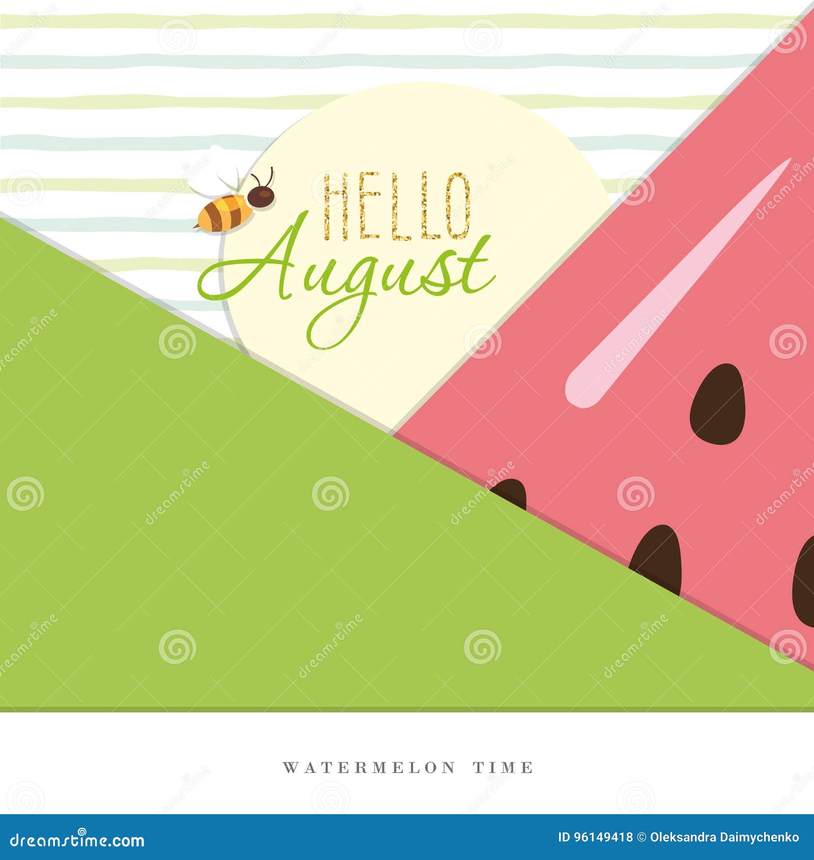 Hello August. Summer Abstract Background Stock Vector - Illustration of ...