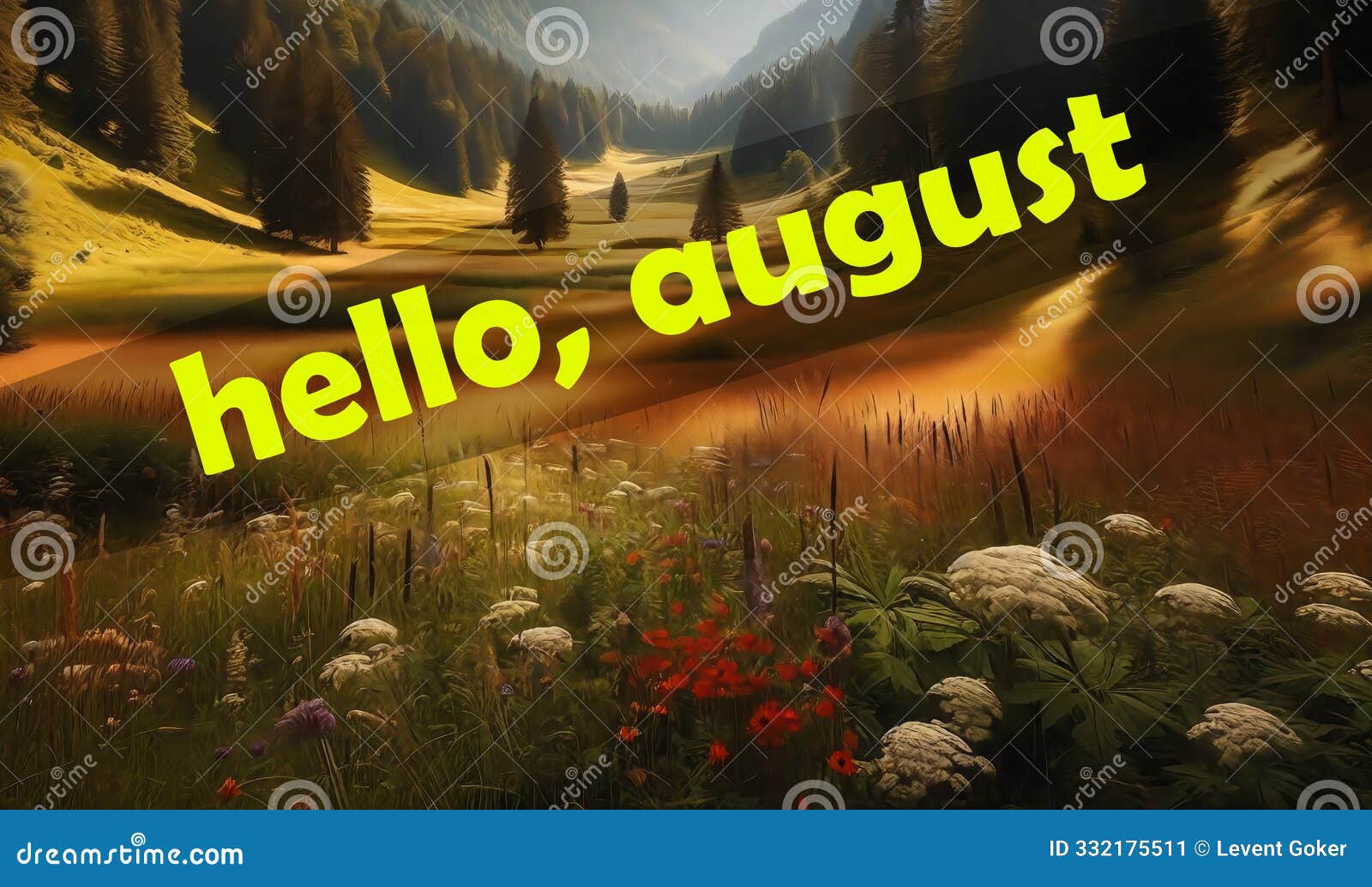 A Hello August wallpaper. stock image. Image of view - 332175511