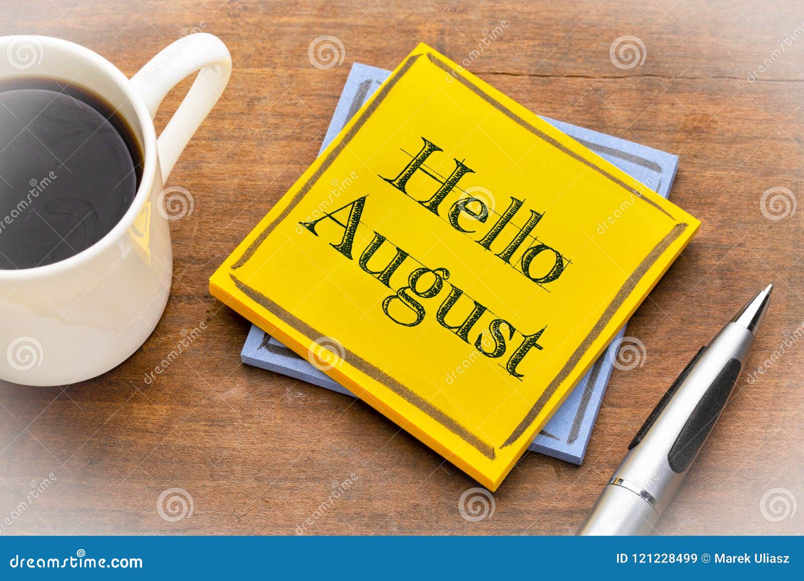 Hello August welcome note stock image. Image of welcome - 121228499