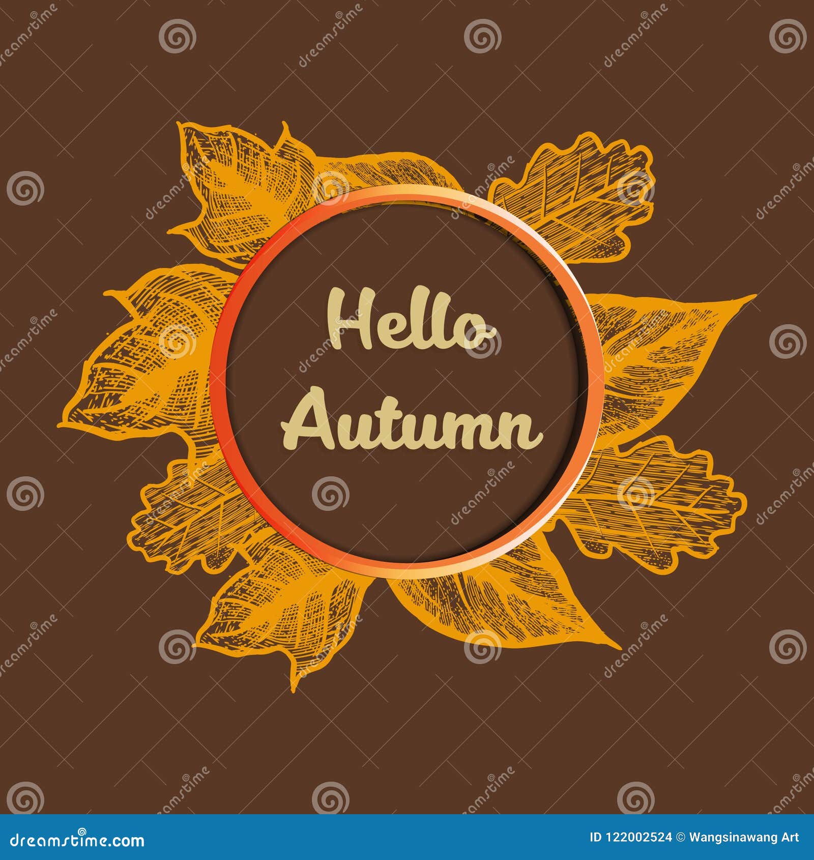 Hello Autumn banner stock illustration. Illustration of abstract ...