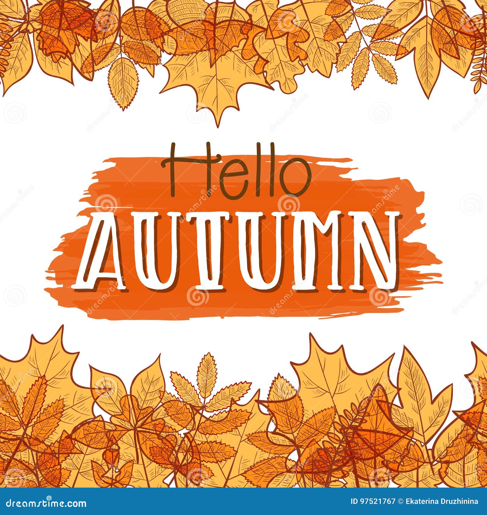 Hello autumn borders stock vector. Illustration of seed - 97521767