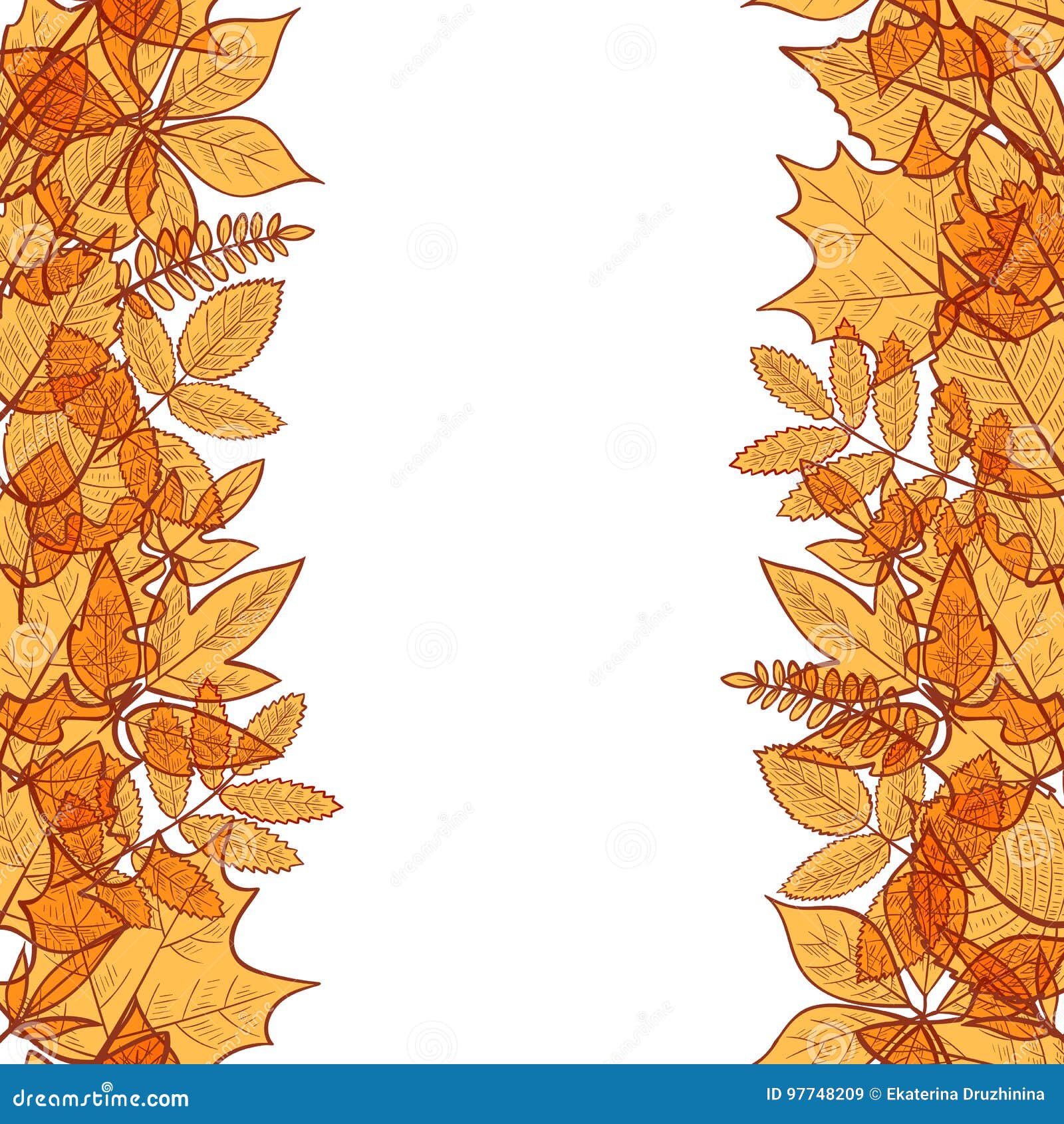 Hello autumn borders stock vector. Illustration of single - 97748209