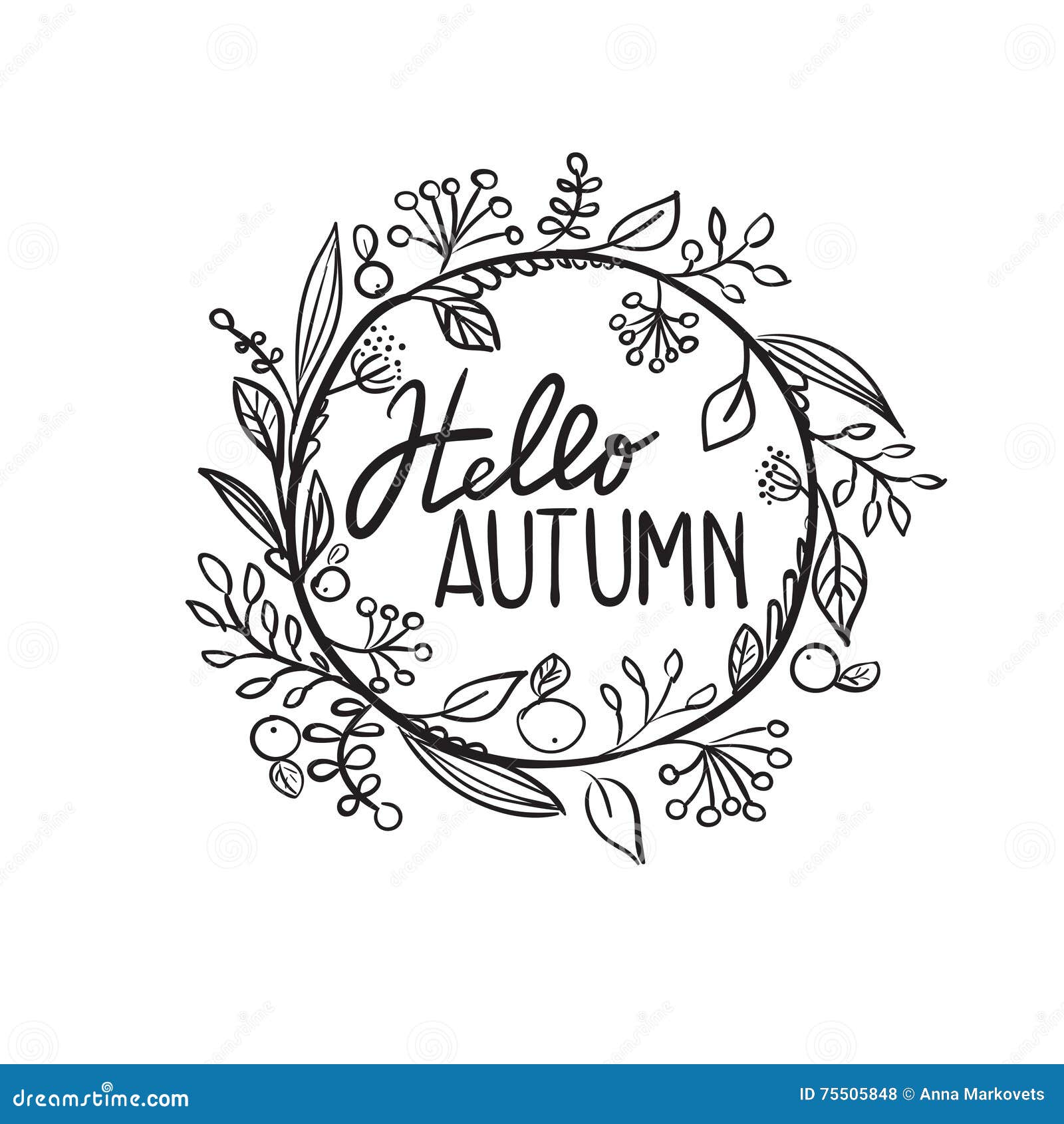 Hello autumn stock vector. Illustration of decorative - 75505848