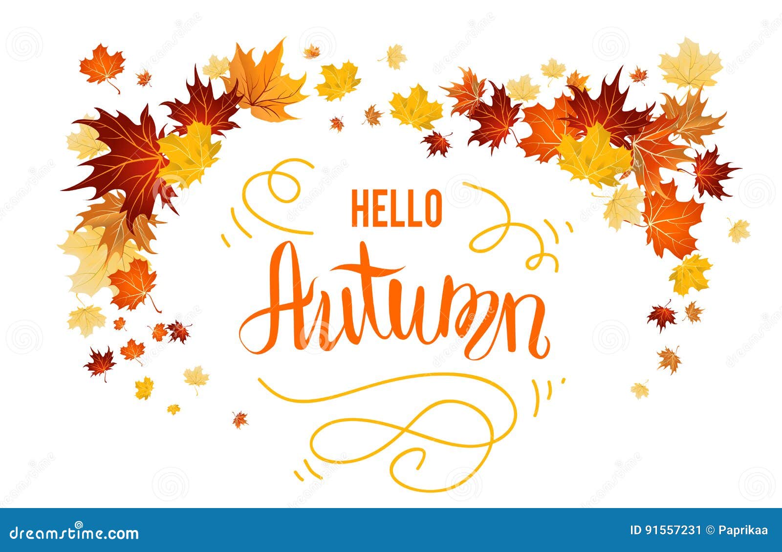 Hello autumn design stock vector. Illustration of season - 91557231