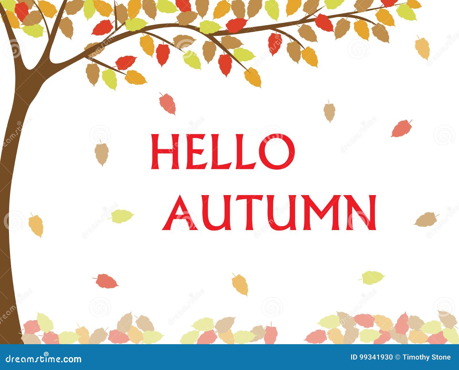 Hello autumn fall writing stock vector. Illustration of flat - 99341930
