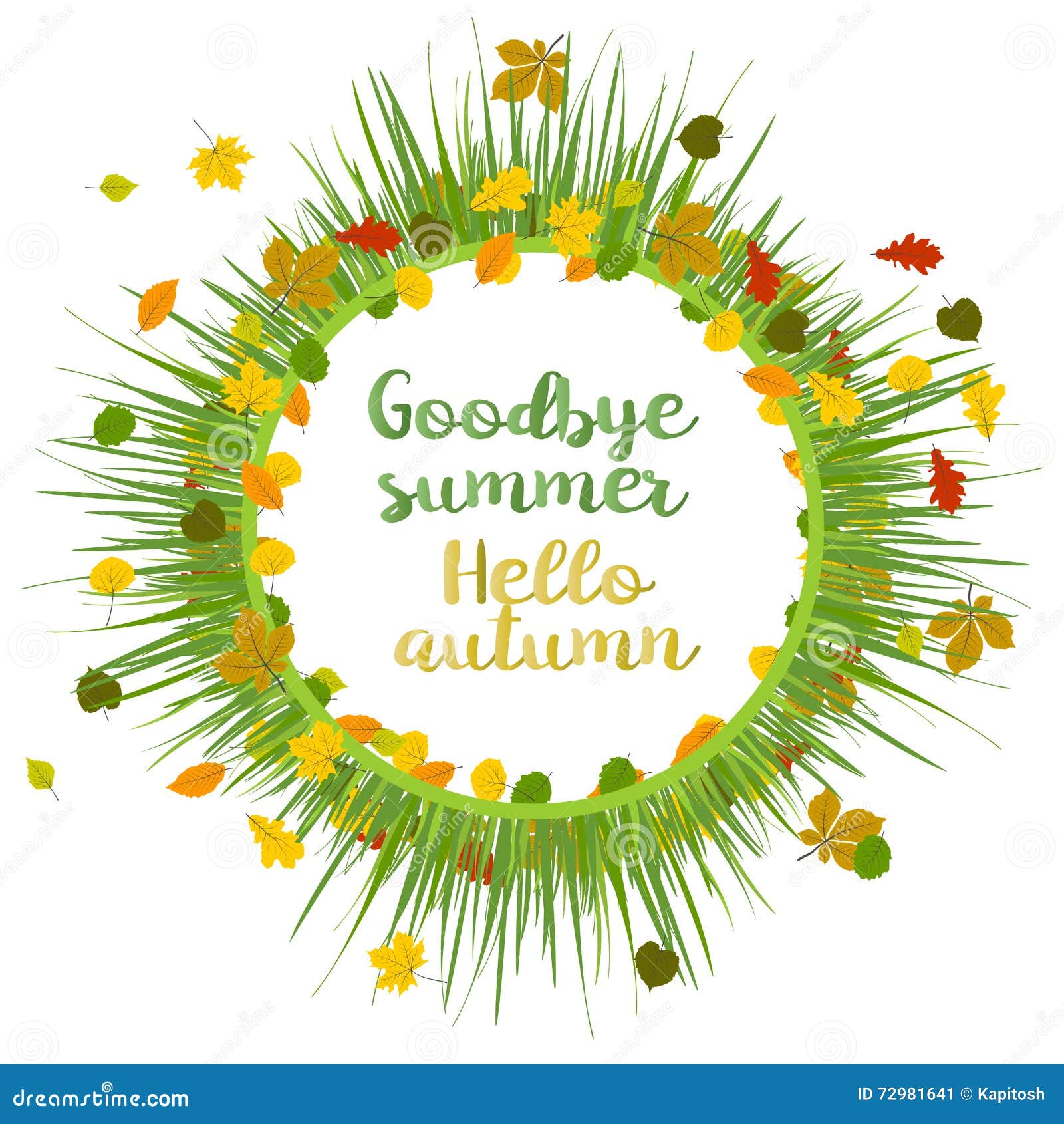 Hello Autumn. Goodbye Summer Stock Vector - Illustration of fall ...