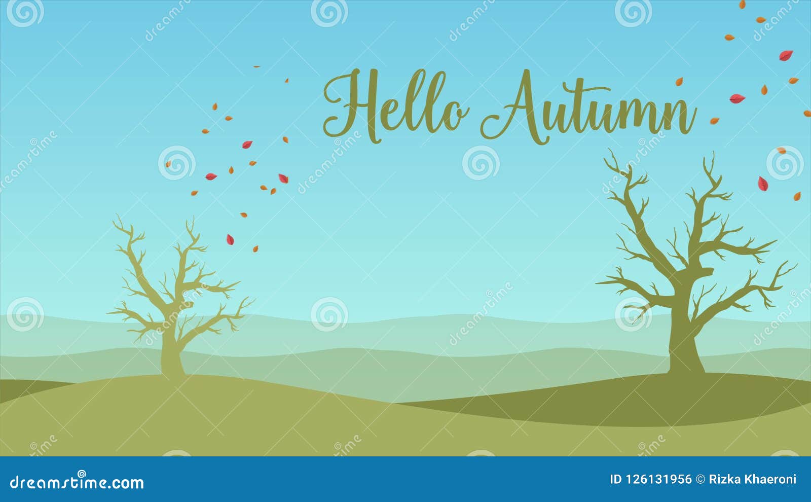 Hello Autumn with Landscape Fall Leaves Animation Stock Footage - Video ...