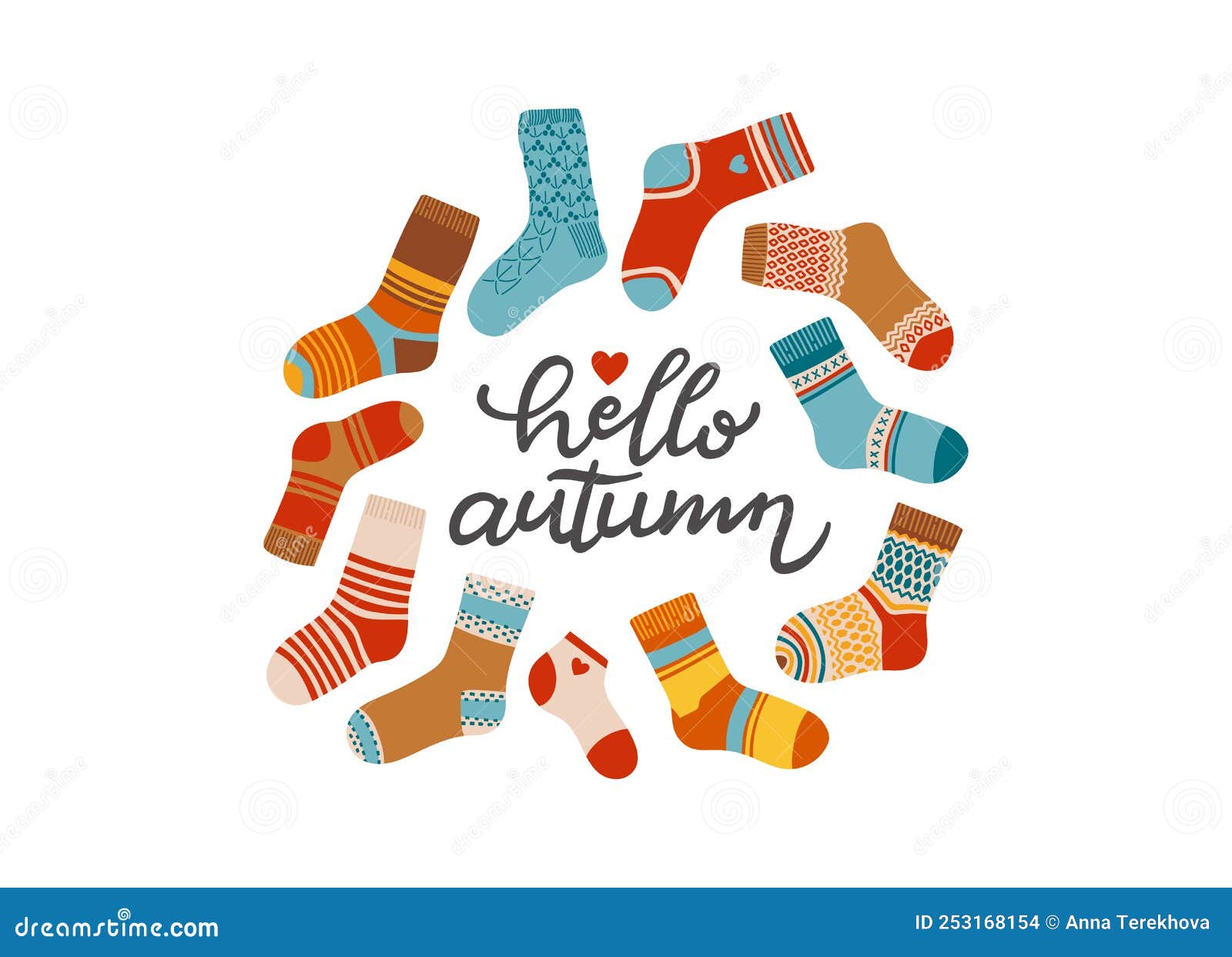 Hello Autumn Lettering Fall Season Slogan Vector Stock Vector ...