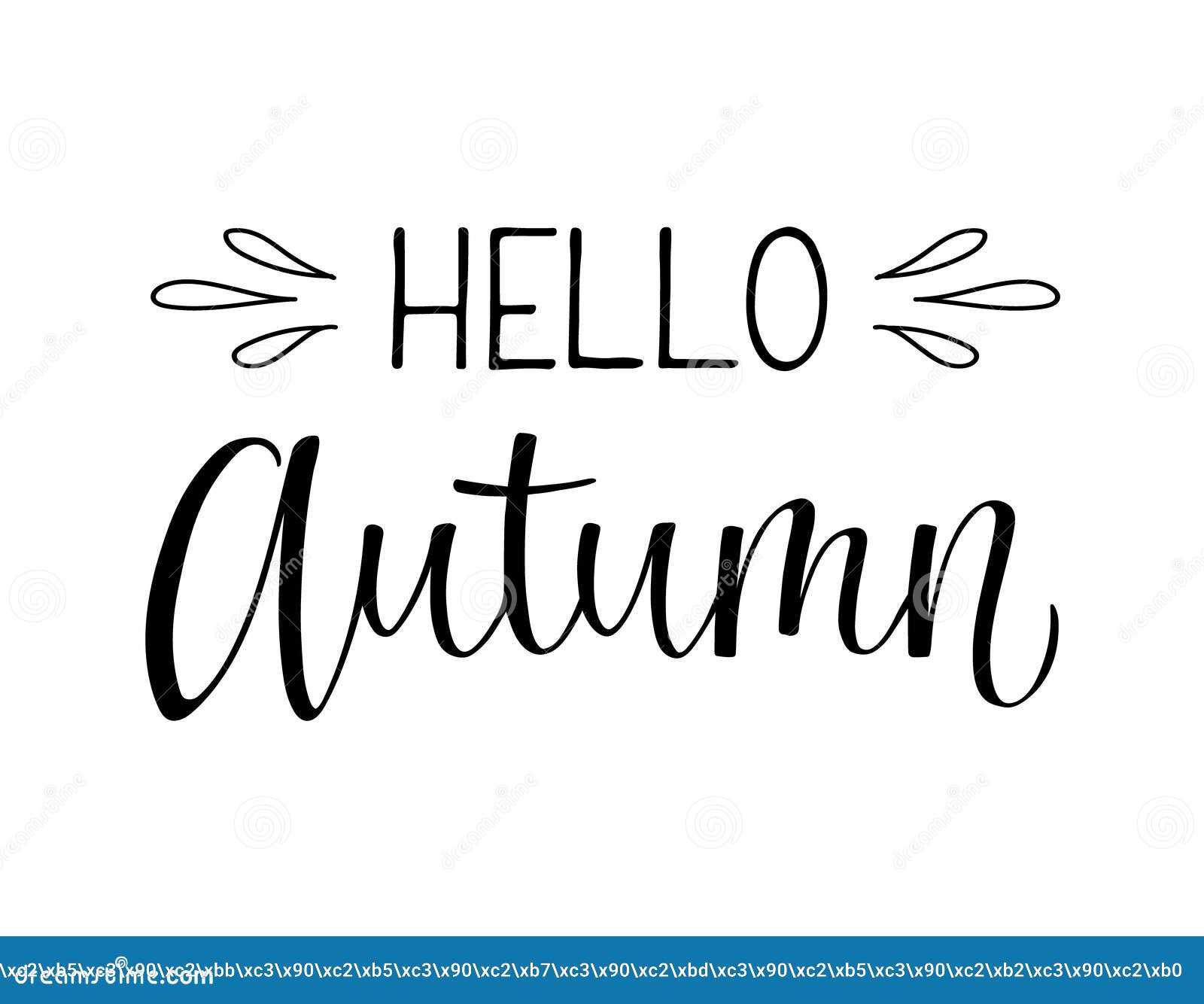 Hello Autumn Lettering Quote Stock Vector - Illustration of font ...