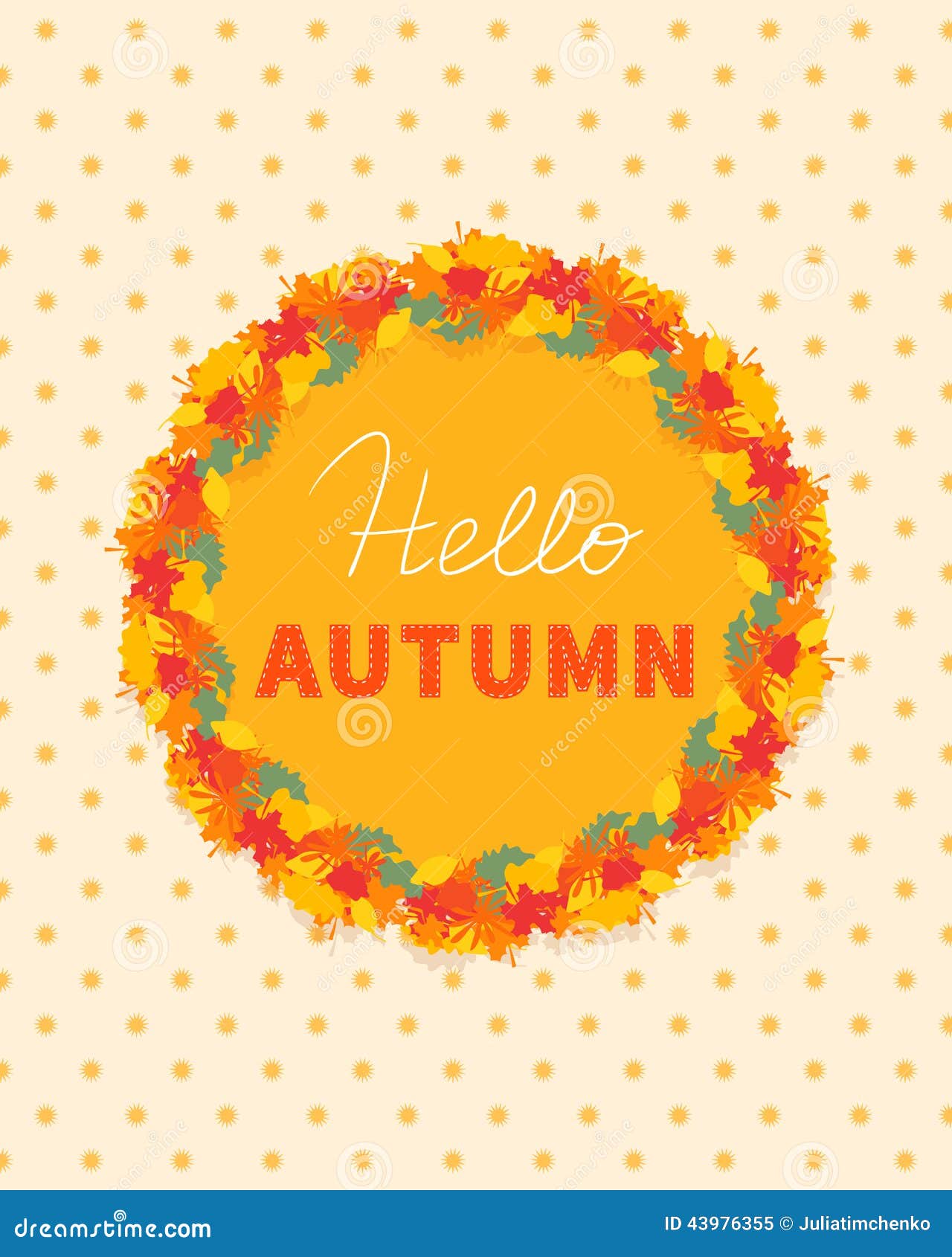 Hello autumn stock vector. Illustration of holiday, floral - 43976355
