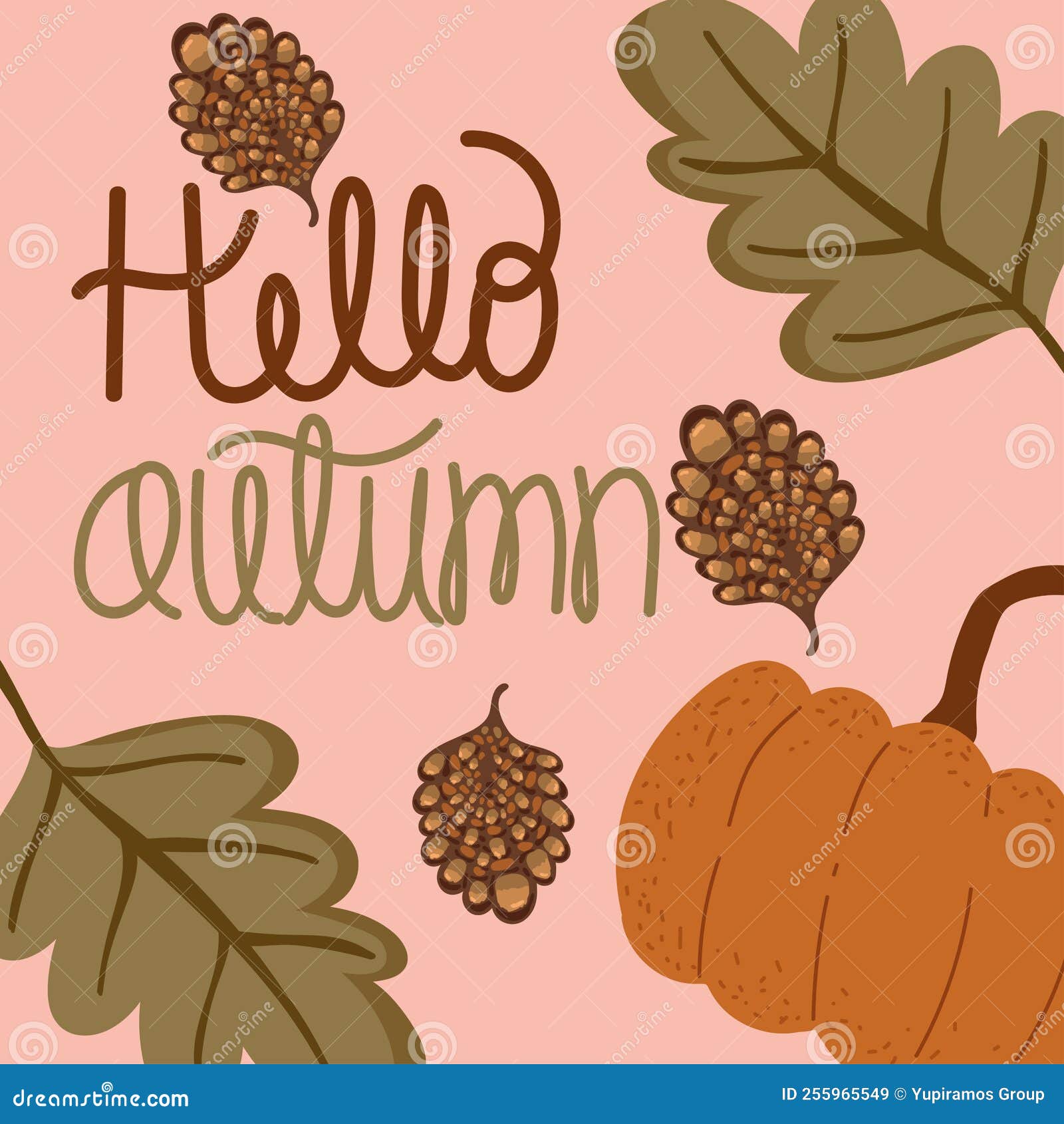 Hello autumn poster stock vector. Illustration of autumn - 255965549