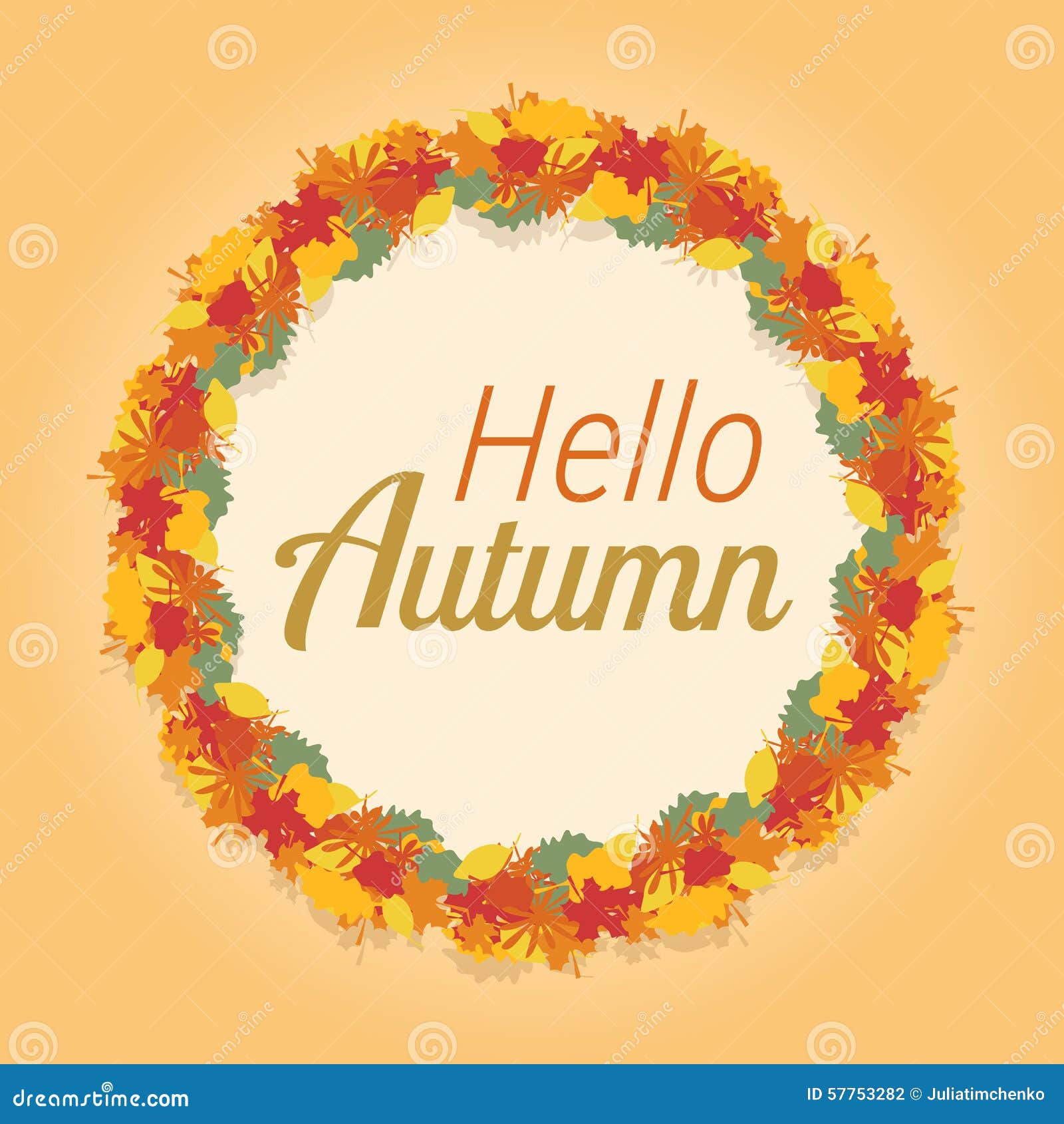Hello autumn stock vector. Illustration of card, hello - 57753282