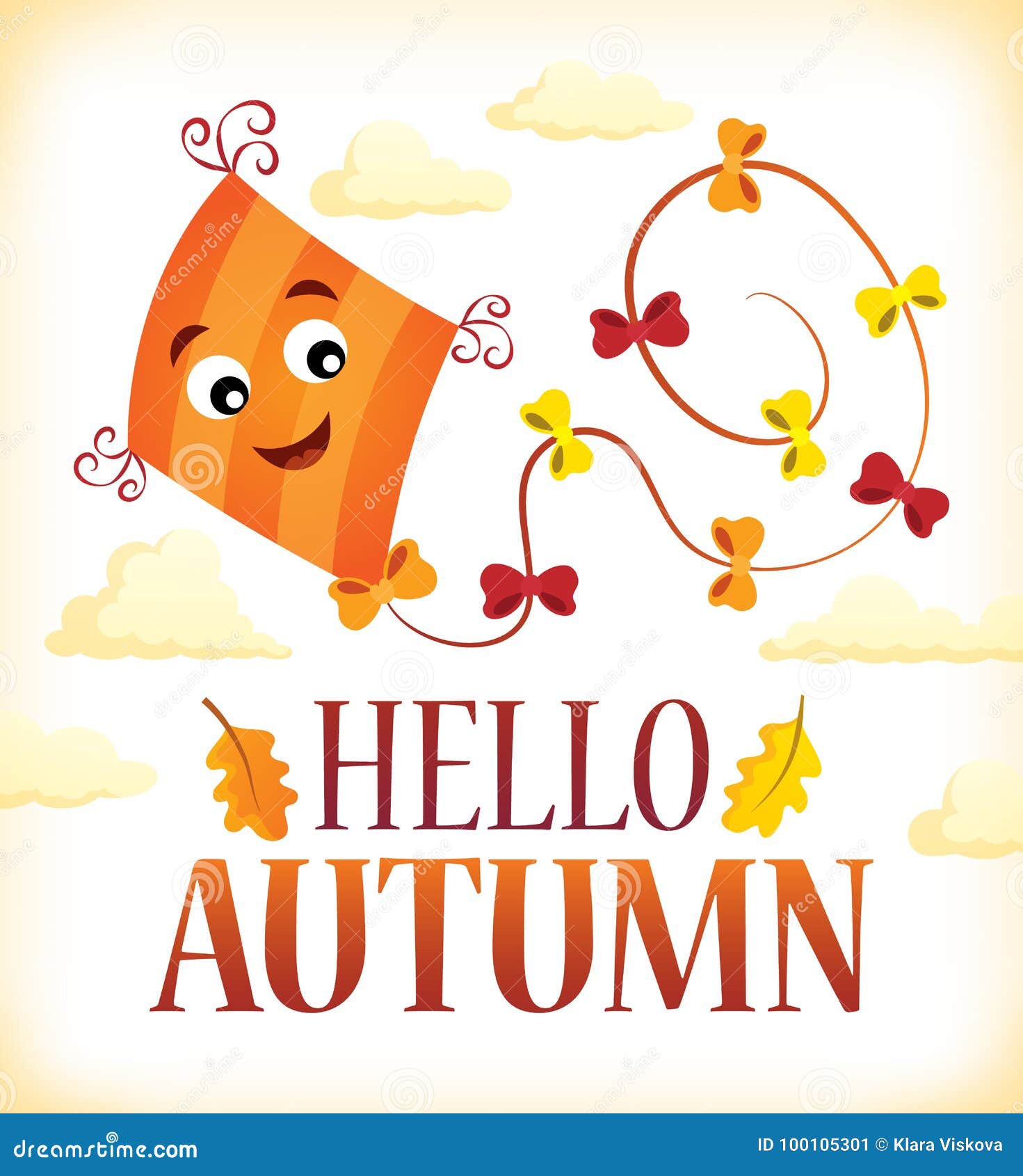 Hello autumn theme image 2 stock vector. Illustration of message ...