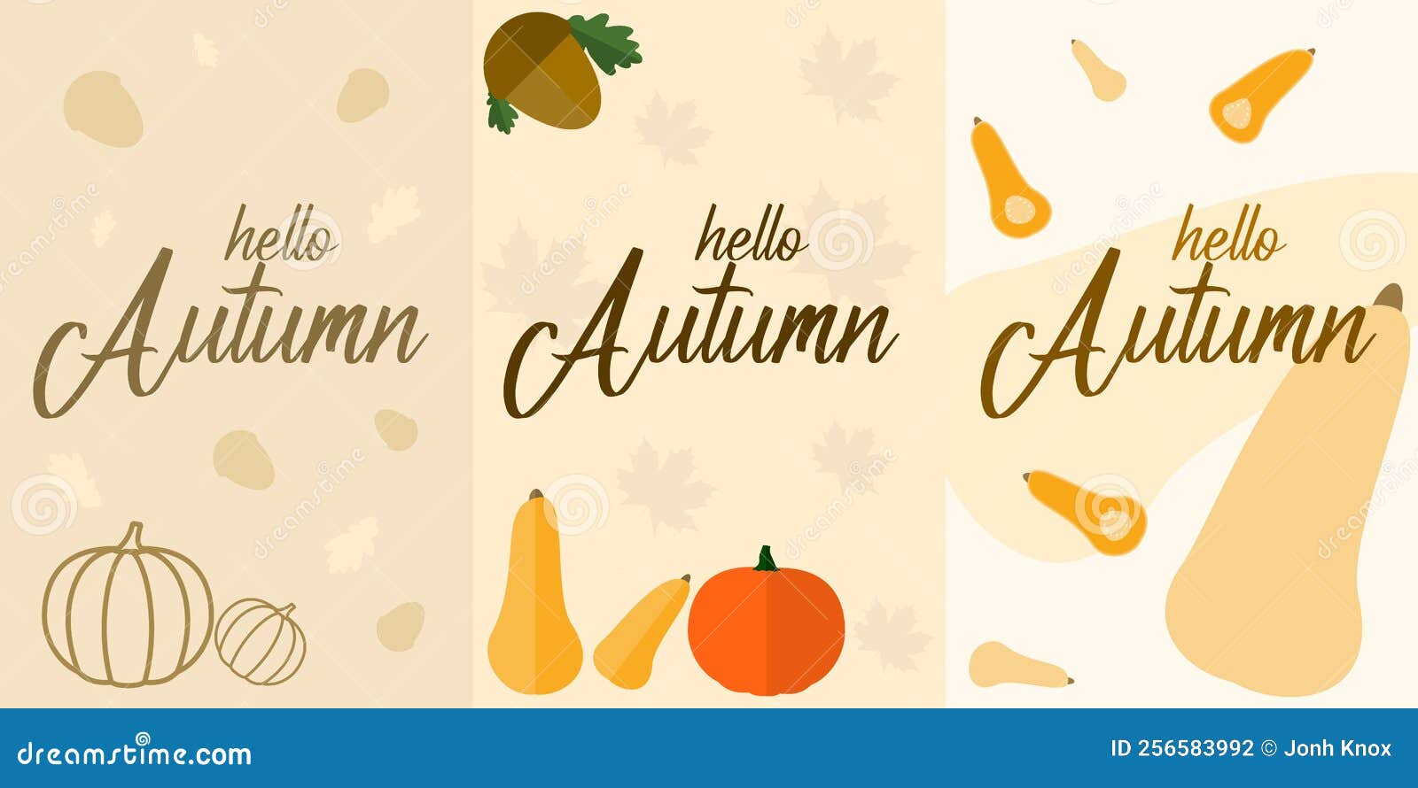 Hello Autumn Vector Background Design with Autumn Typography. Text and ...