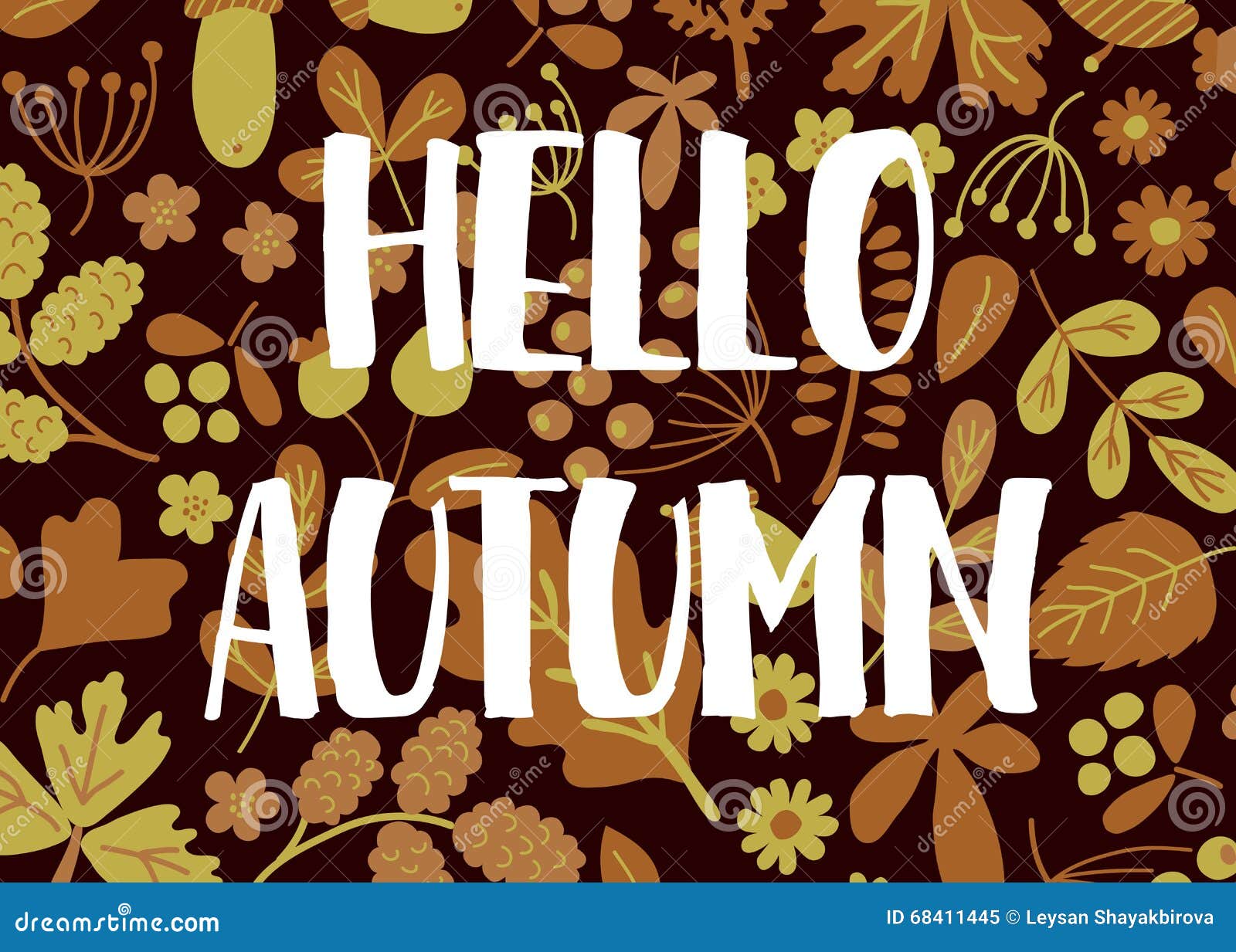 Hello autumn stock vector. Illustration of design, abstract - 68411445