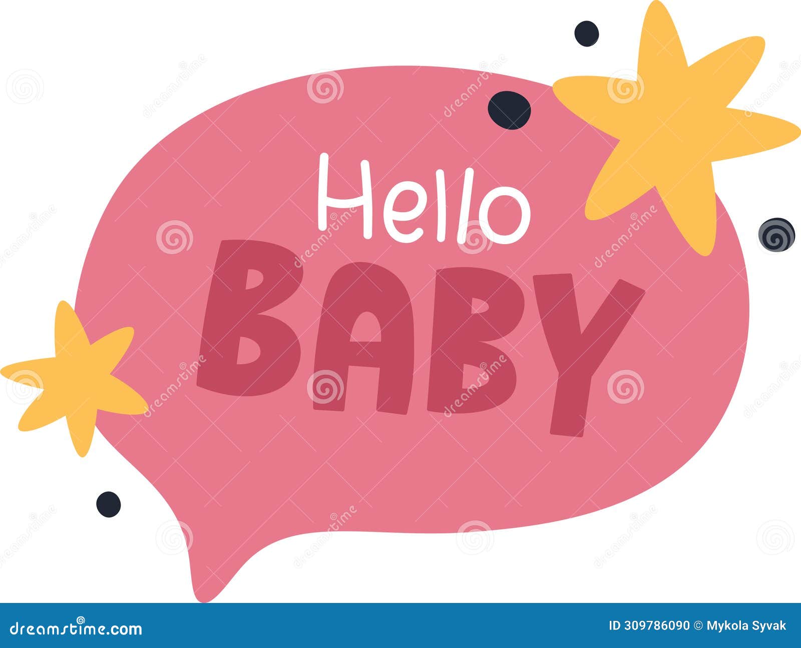 Hello Baby Badge stock vector. Illustration of badge - 309786090