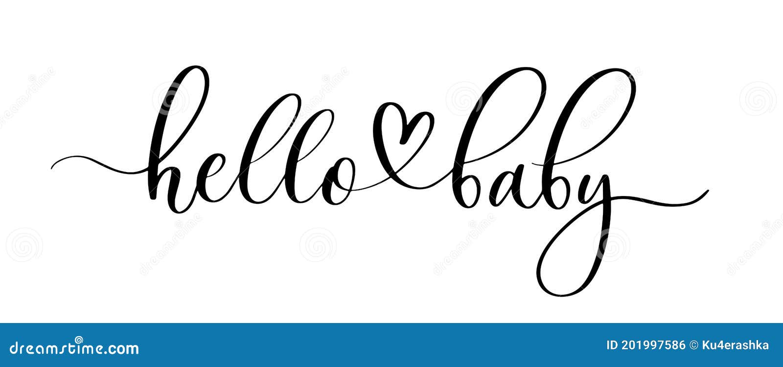 Hello Baby - Hand Drawn Calligraphy Inscription Stock Illustration ...