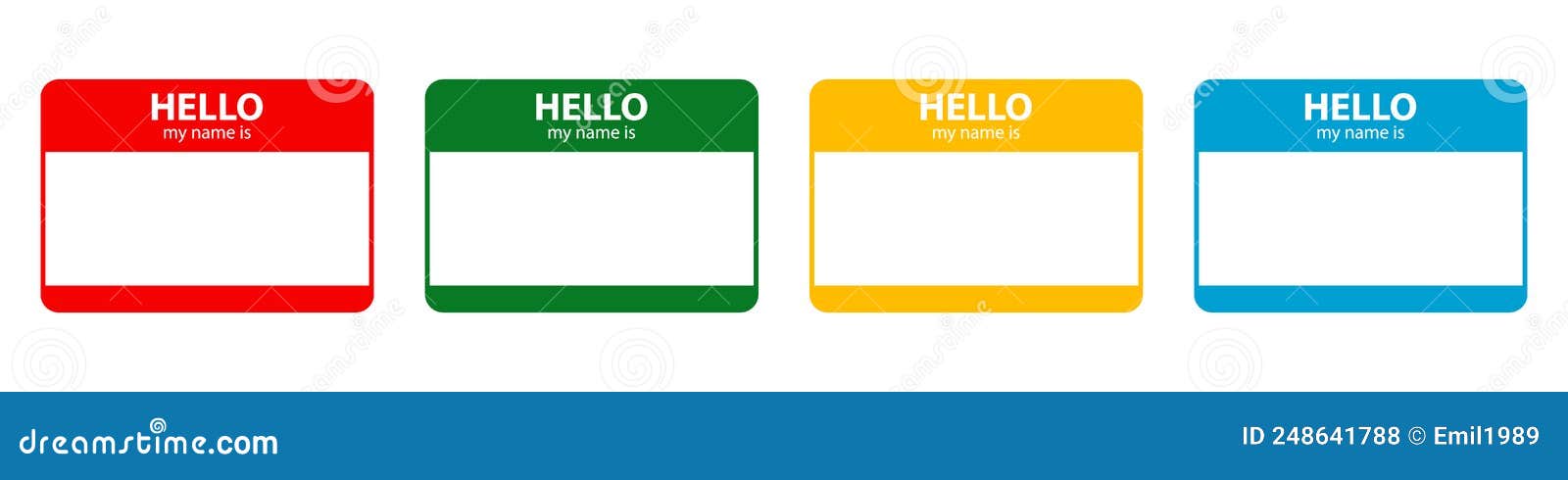 Hello Badge Icon Set Simple Design Stock Illustration - Illustration of ...