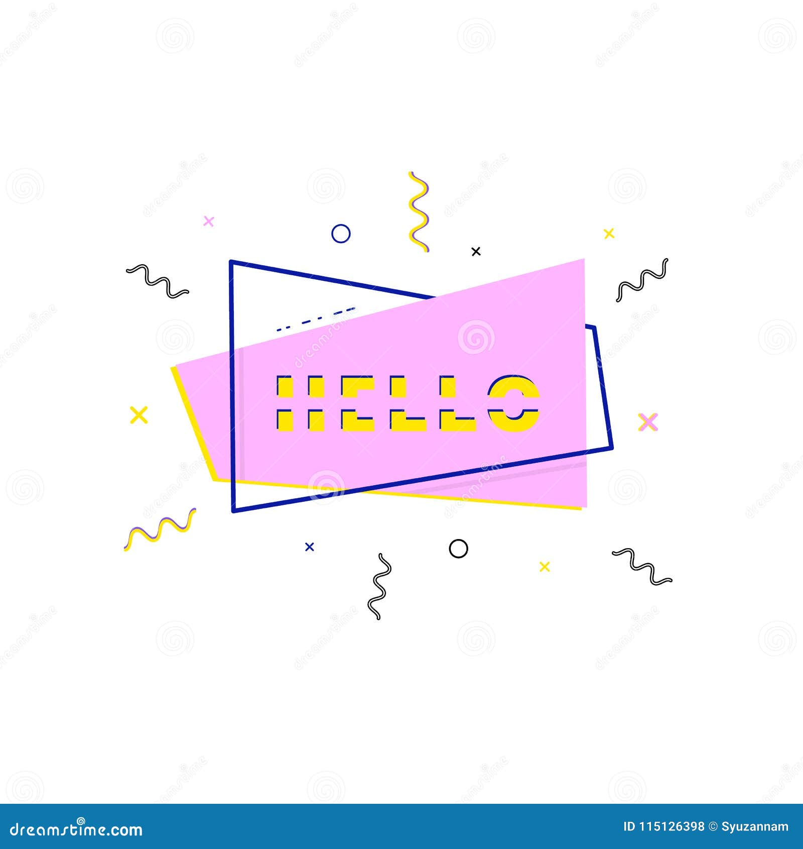 Hello Banner. Vector Illustration. Stock Vector - Illustration of ...