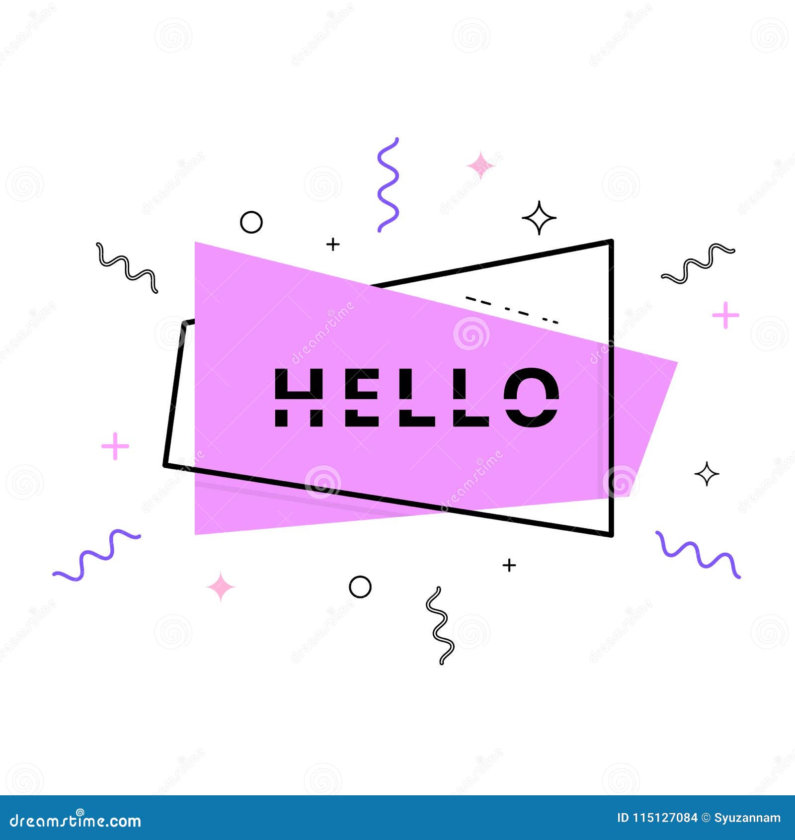 Hello Banner. Vector Illustration. Stock Vector - Illustration of ...