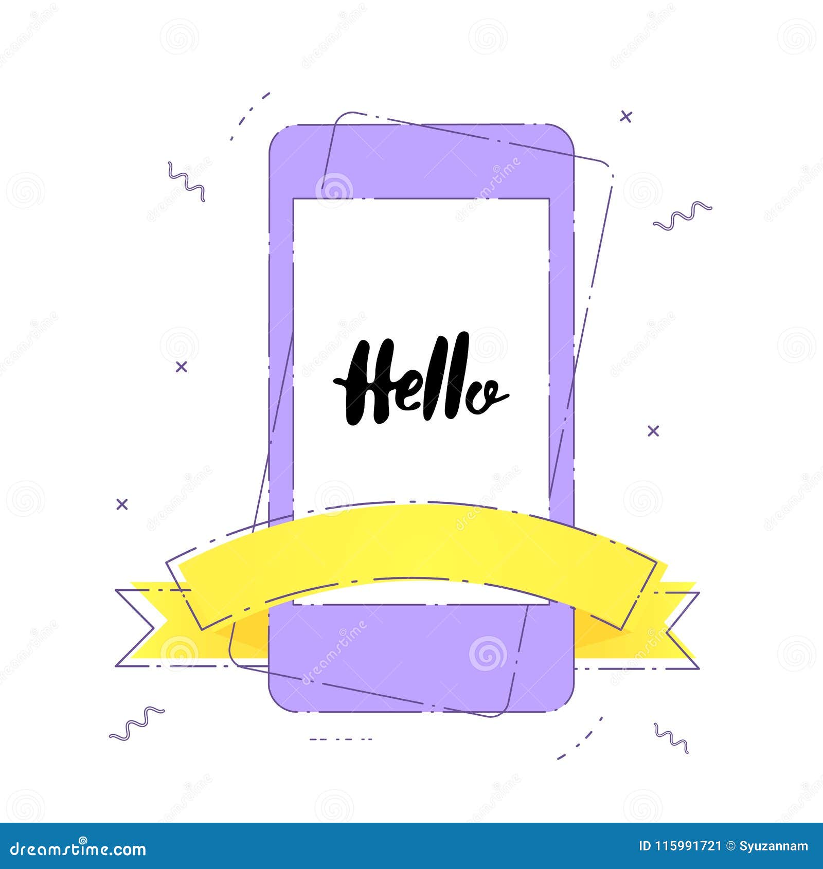 Hello Banner. Vector Illustration. Stock Vector - Illustration of ...
