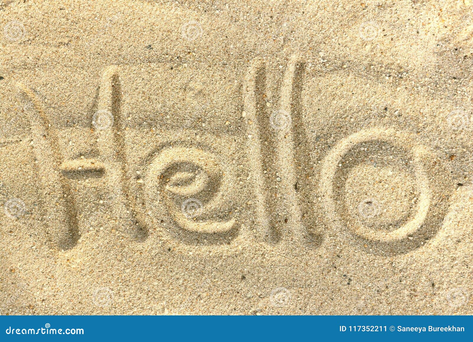 Hello on sand stock image. Image of enjoy, word, beach - 117352211