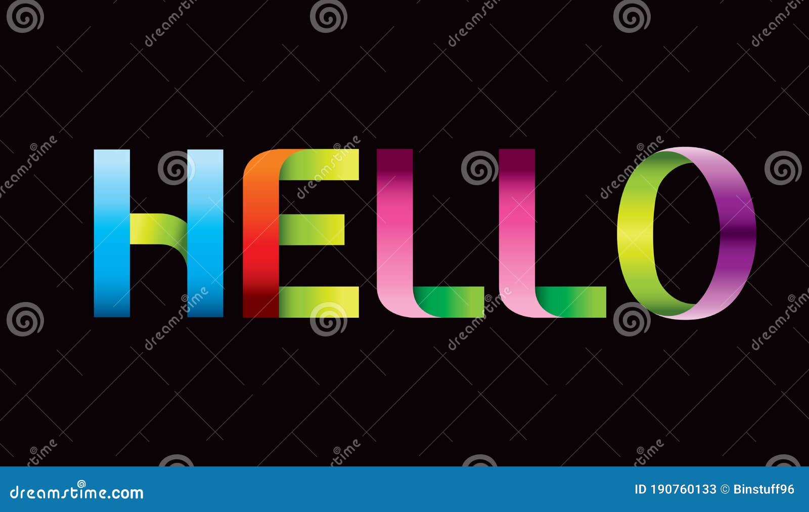 Hello Black Colorful Black Background. Stock Vector - Illustration of ...